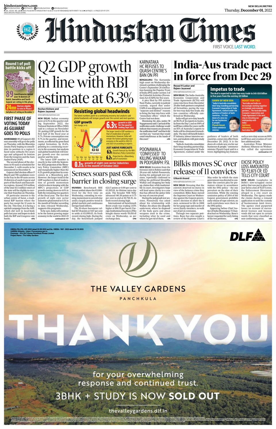 Hindustan Times Delhi-December 01, 2022 Newspaper