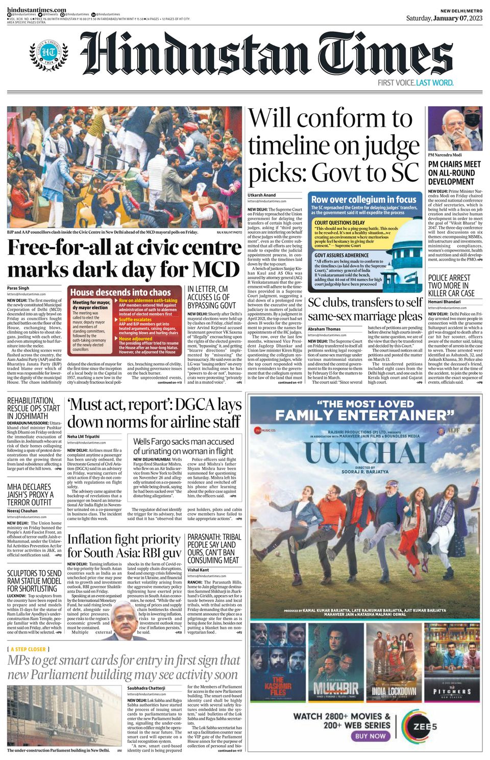 Hindustan Times Delhi-January 07, 2023 Newspaper
