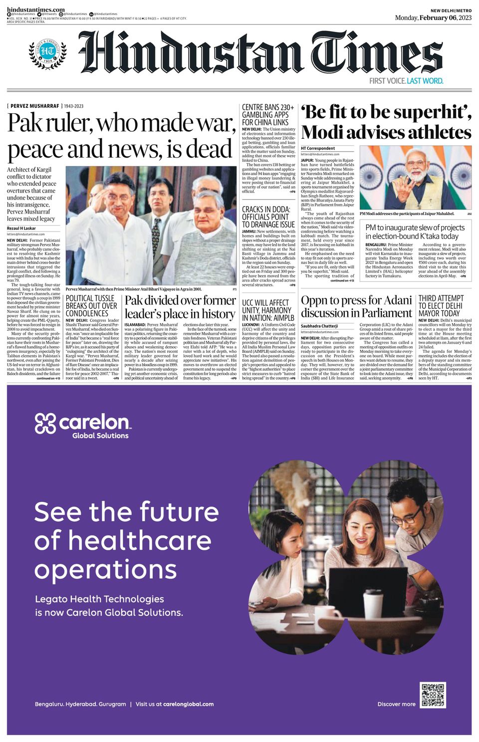 Hindustan Times Delhi-February 06, 2023 Newspaper