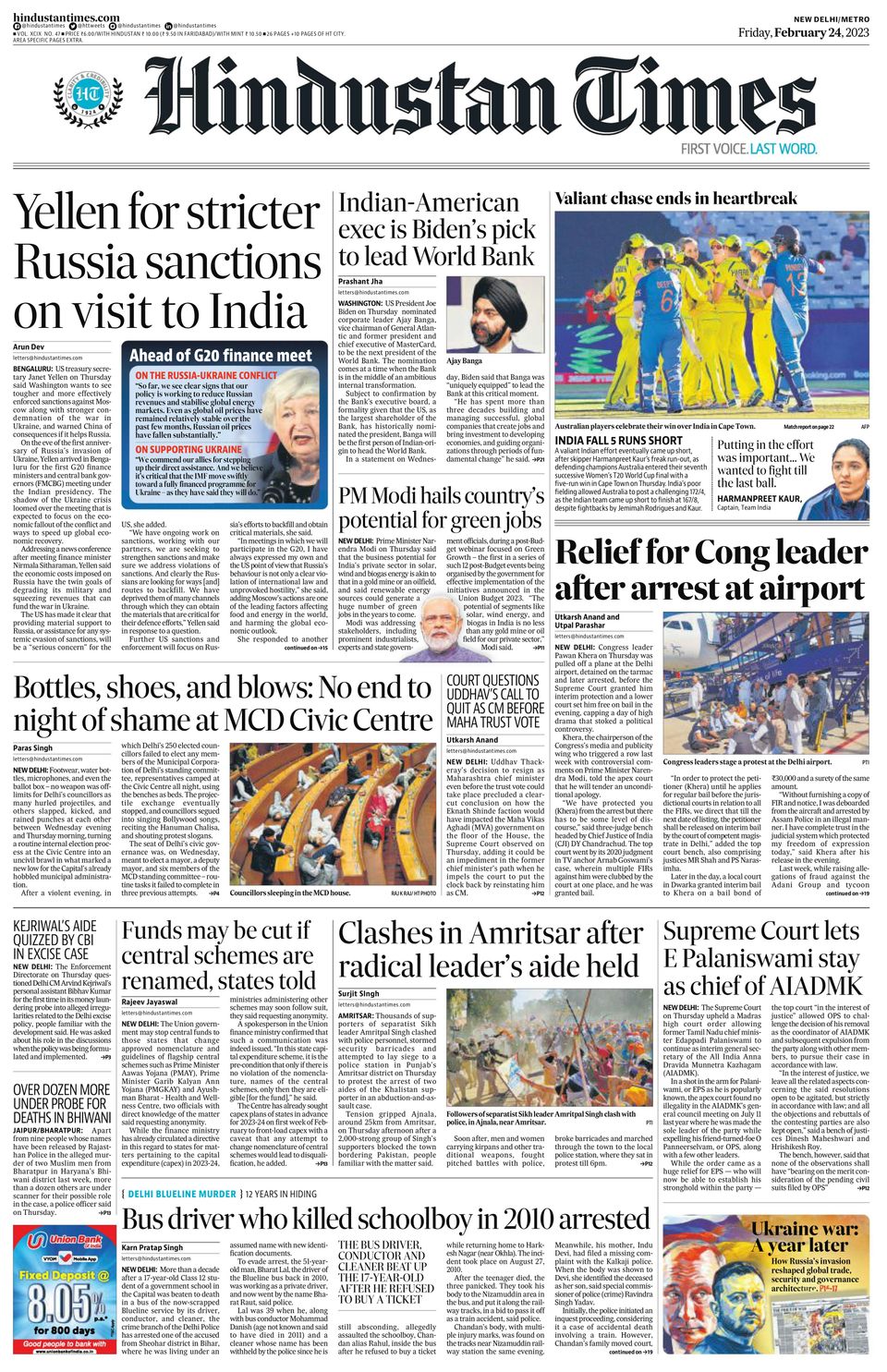 Hindustan Times Delhi-February 24, 2023 Newspaper