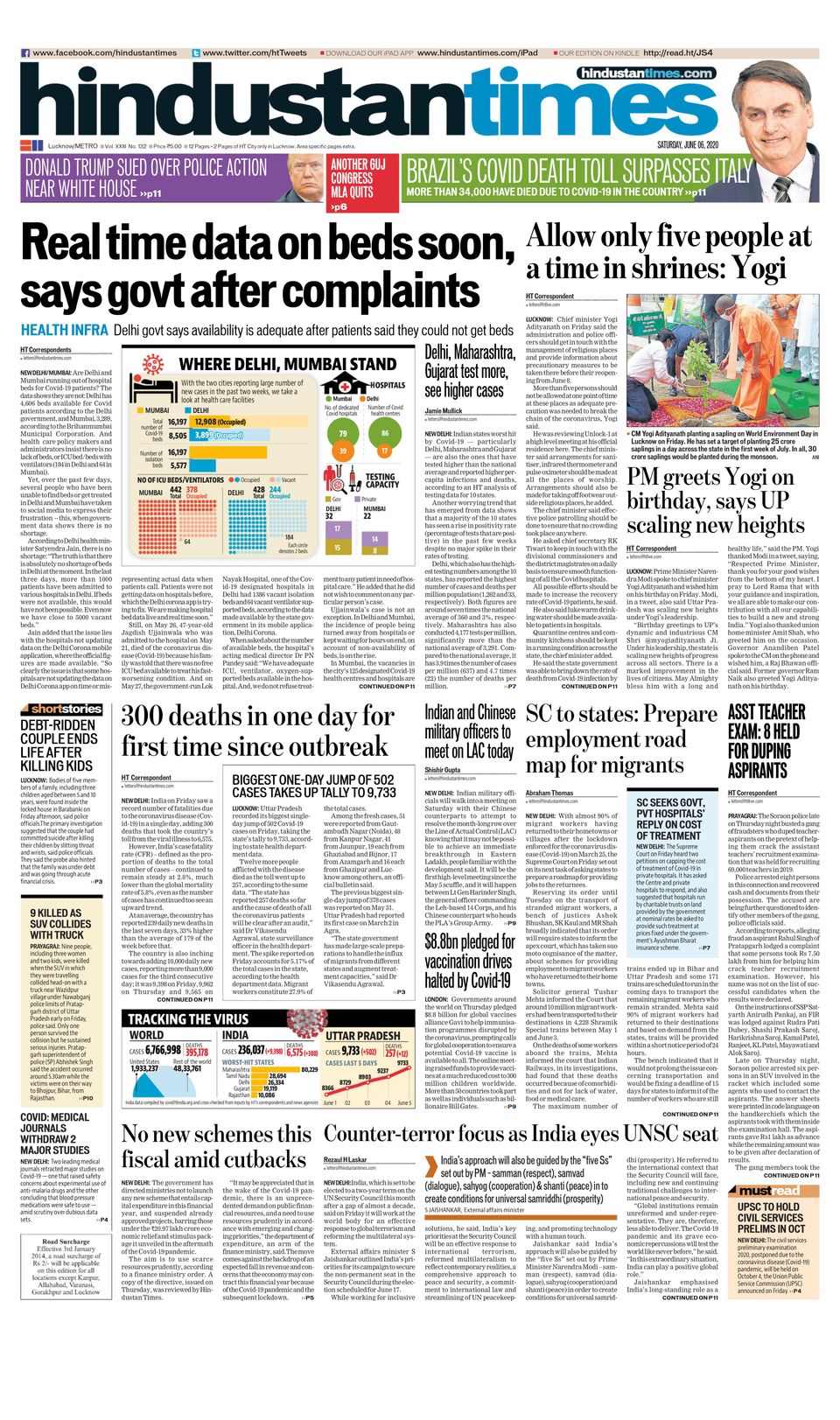 Hindustan Times Lucknow-June 06, 2020 Newspaper