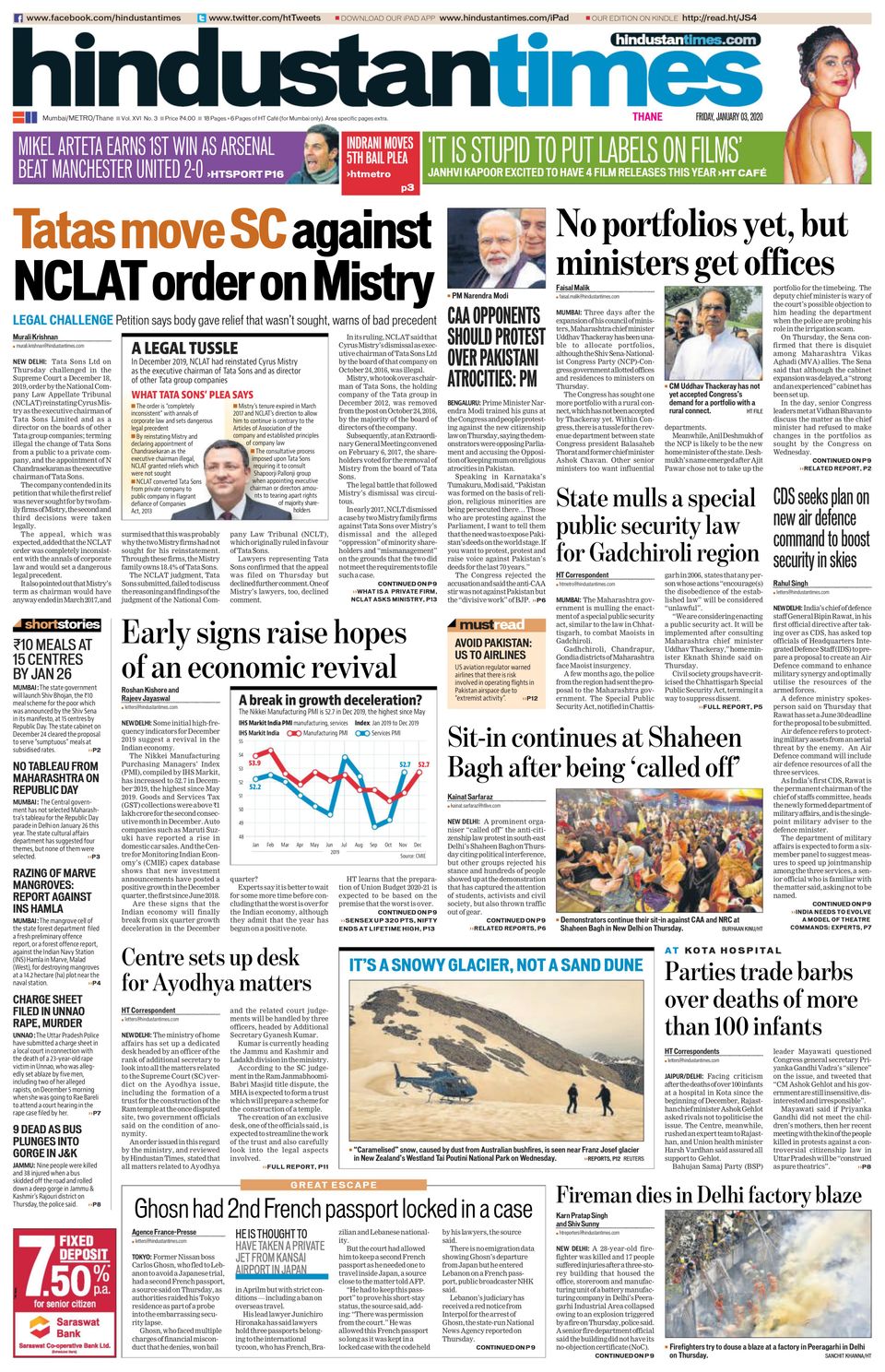 Hindustan Times Mumbai-January 3, 2020 Newspaper