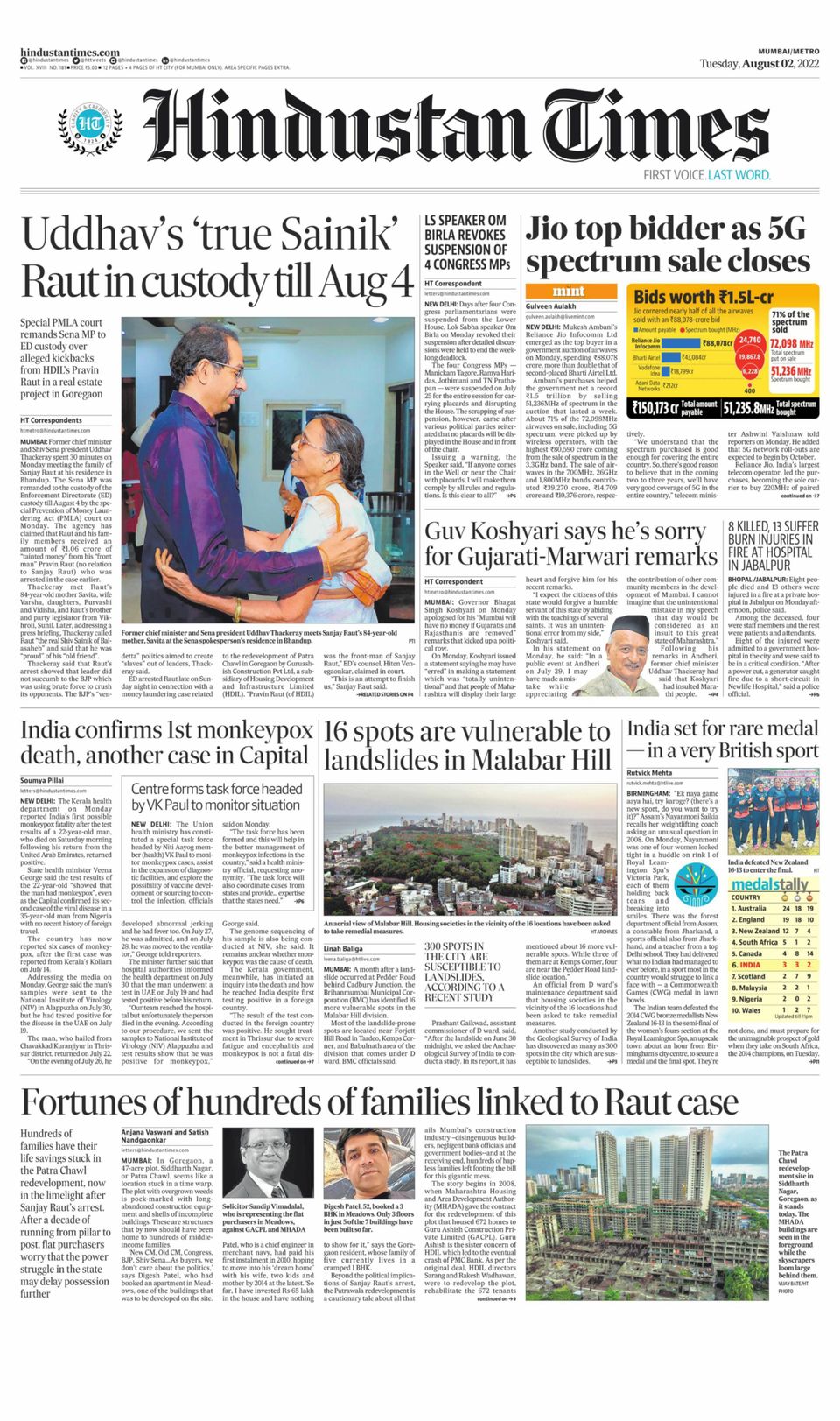 Hindustan Times Mumbai-August 02, 2022 Newspaper