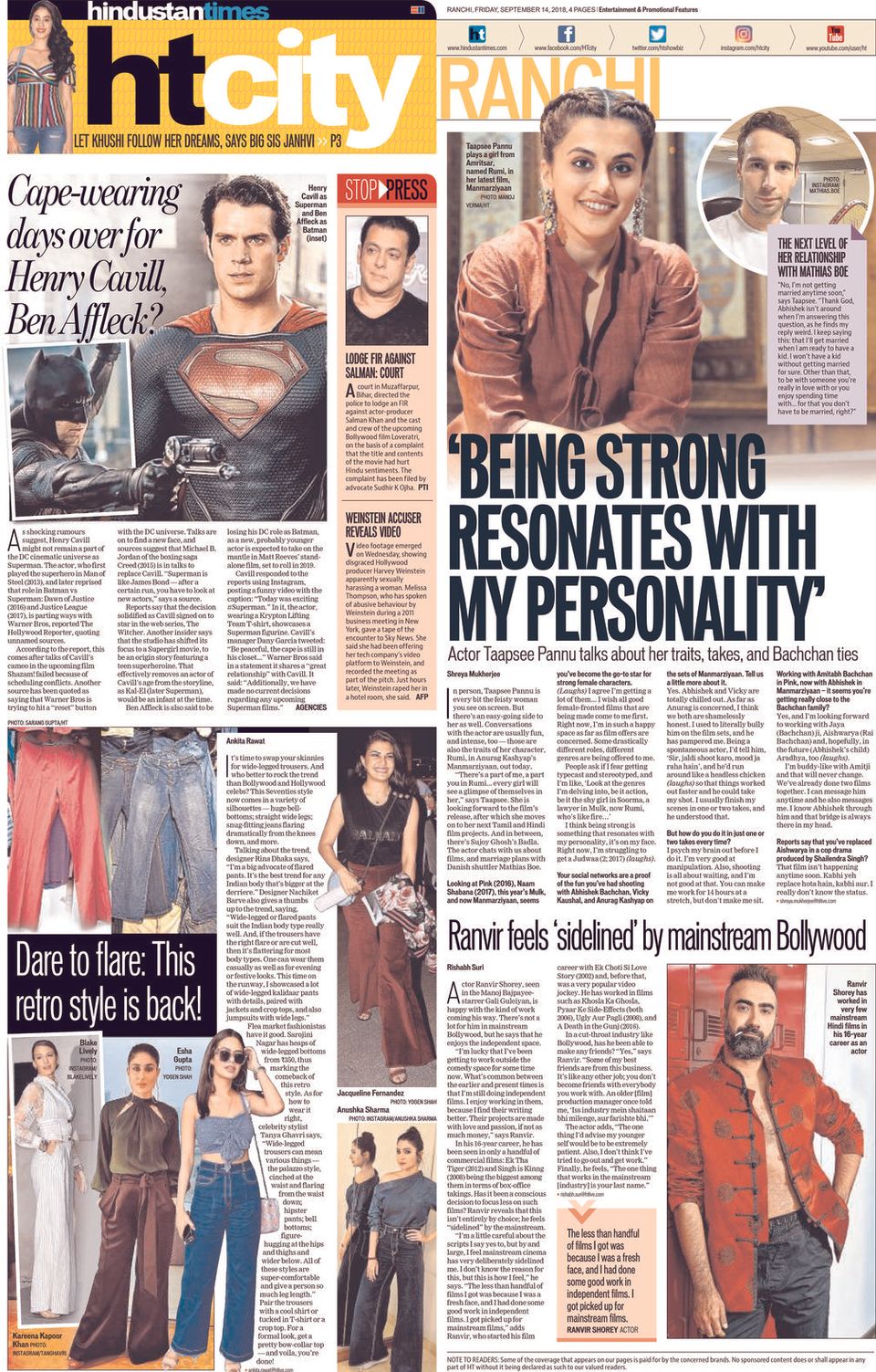 Hindustan Times Ranchi-September 14, 2018 Newspaper