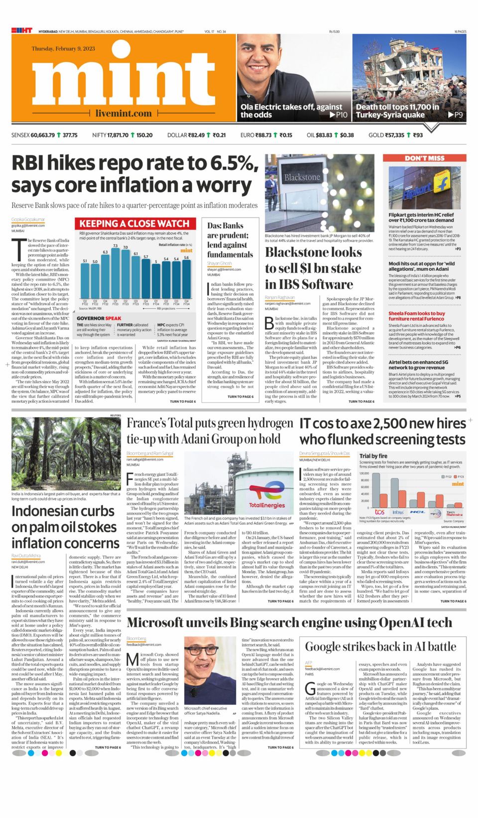 Mint Hyderabad-February 09, 2023 Newspaper - Get your Digital Subscription