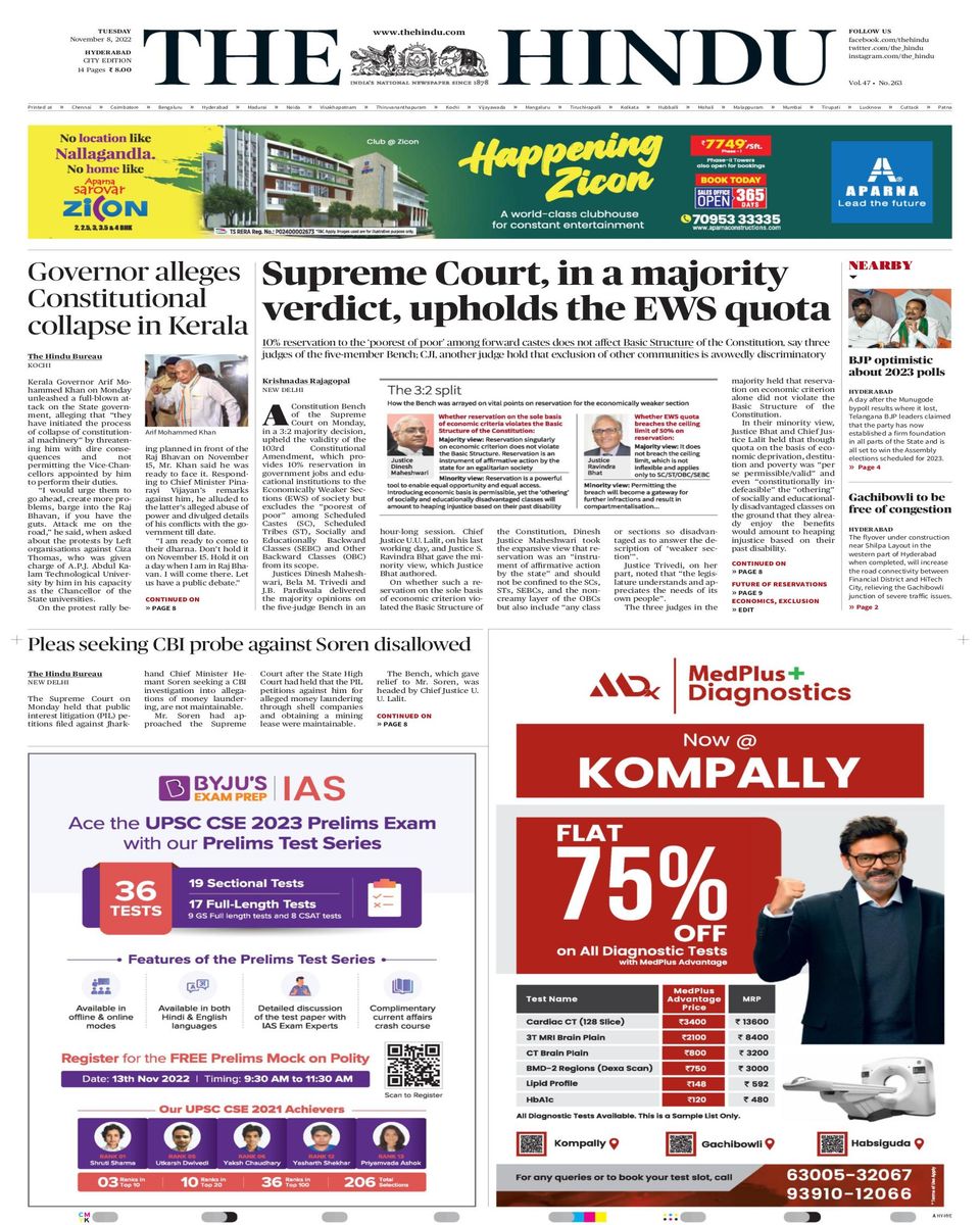 The Hindu Hyderabad-November 08, 2022 Newspaper