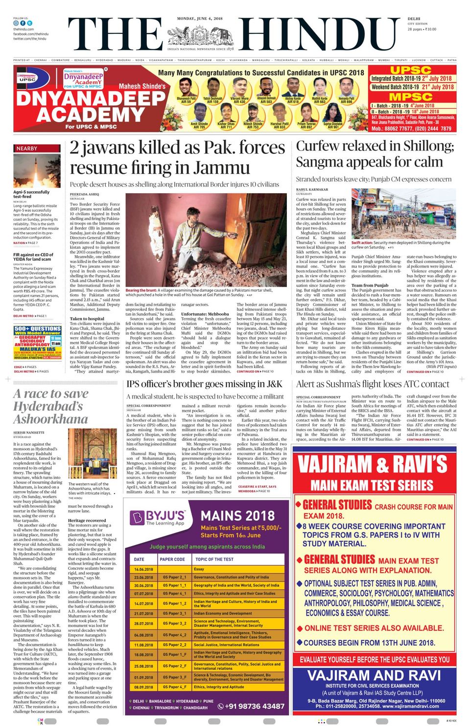 The Hindu Delhi-June 04, 2018 Newspaper - Get your Digital Subscription