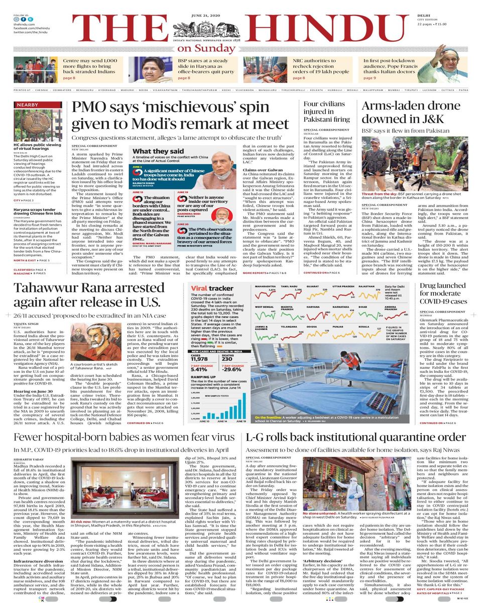 The Hindu Delhi-June 21, 2020 Newspaper - Get your Digital Subscription