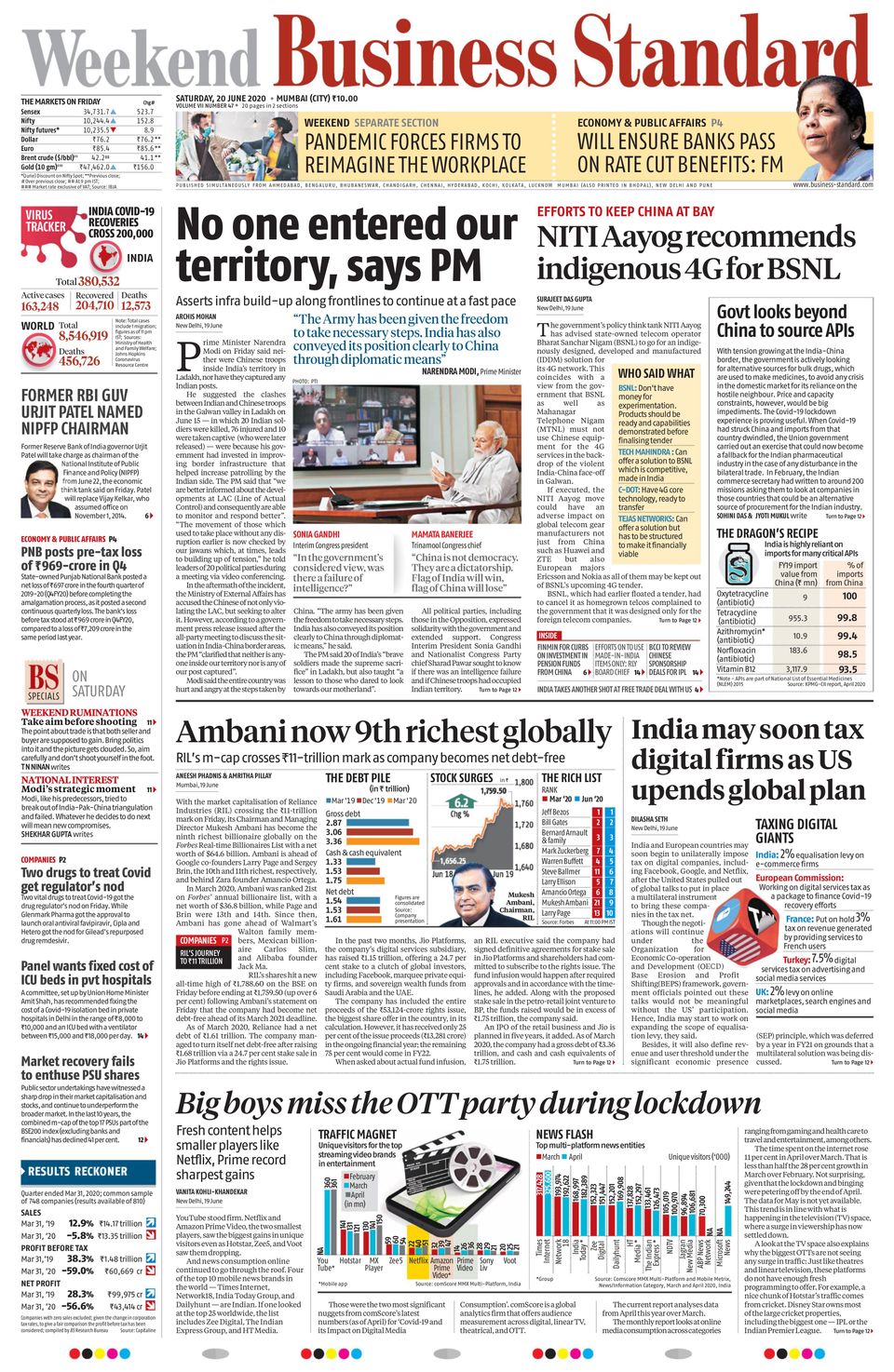 Get digital access to Business Standard - June 20, 2020 issue | Magzter.com