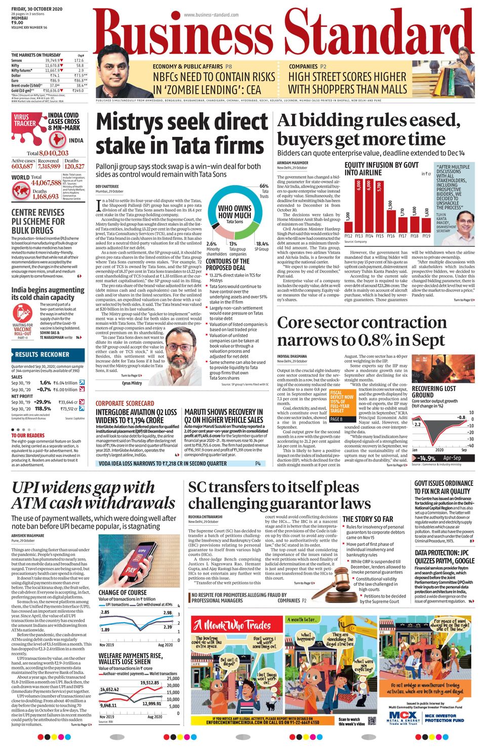 Business Standard-October 30, 2020 Newspaper - Get your Digital ...