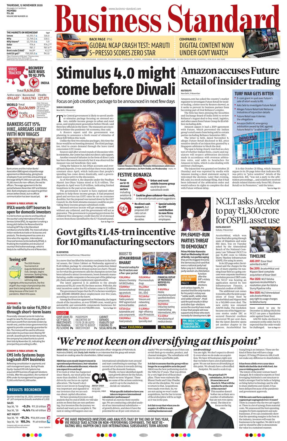 Get digital access to Business Standard - November 12, 2020 issue ...