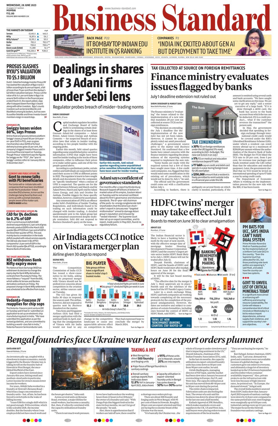 Get digital access to Business Standard - June 28, 2023 issue | Magzter.com