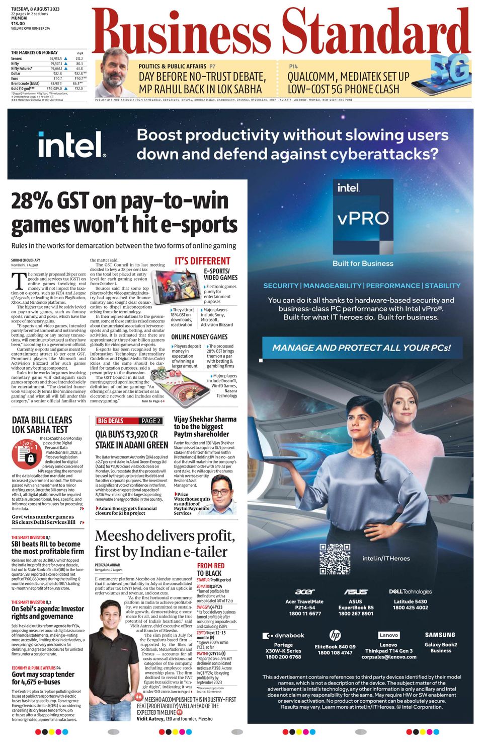 Get digital access to Business Standard - August 08, 2023 issue | Magzter.com