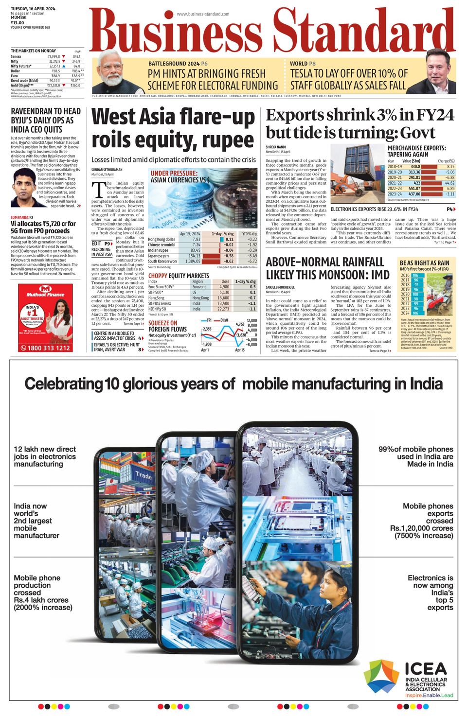 Get digital access to Business Standard - April 16, 2024 issue ...