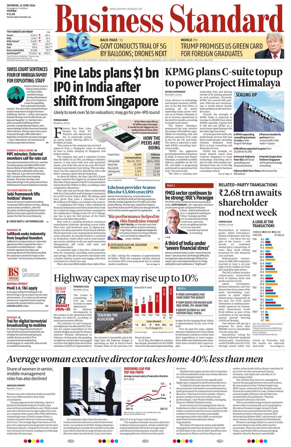 Get digital access to Business Standard - June 22, 2024 issue | Magzter.com