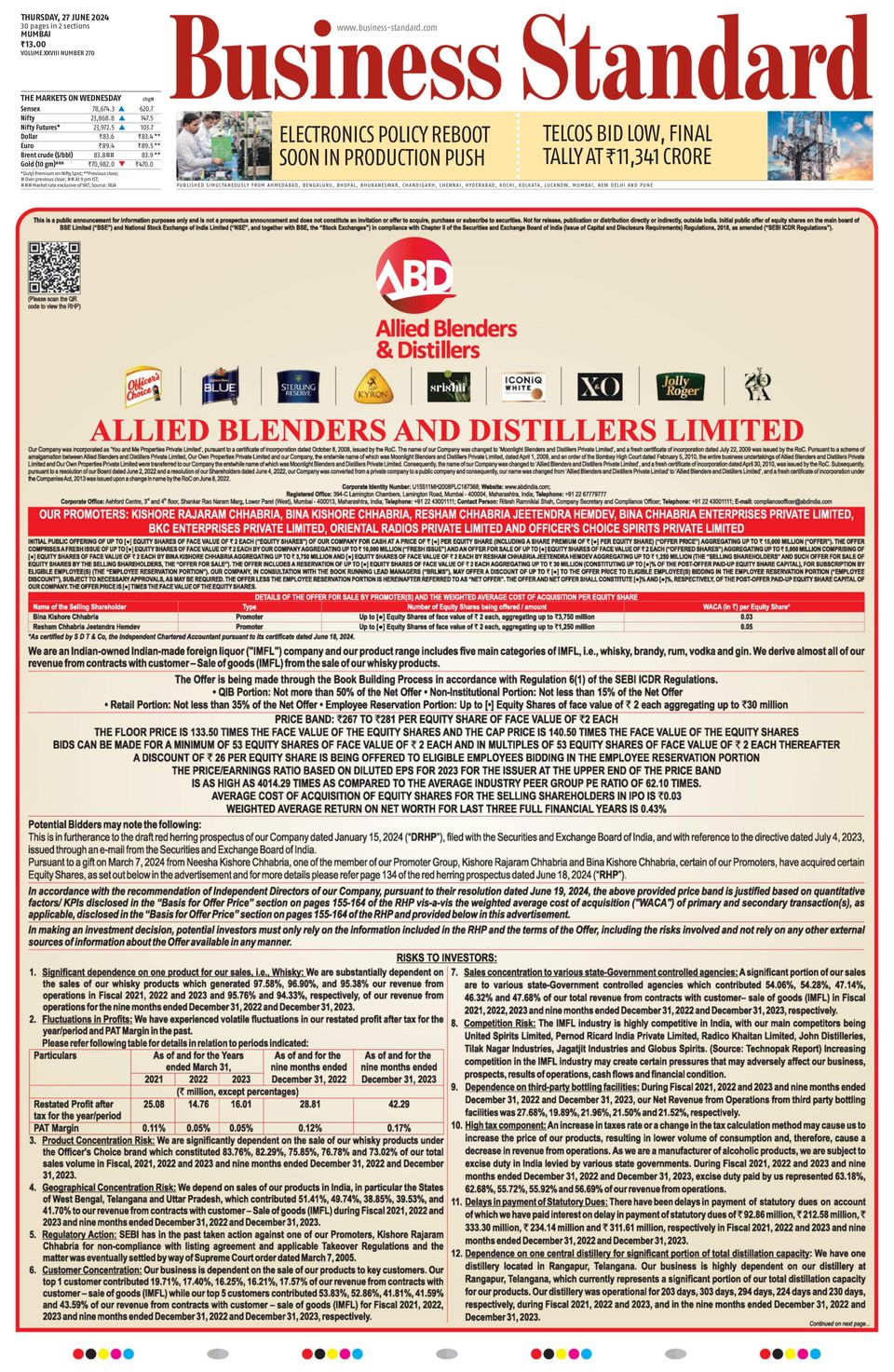 Get digital access to Business Standard - June 27, 2024 issue | Magzter.com