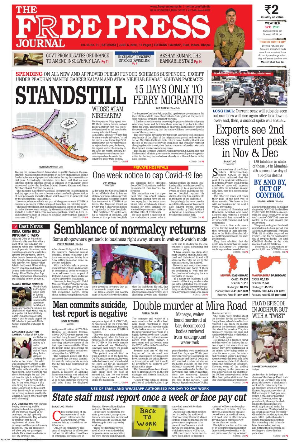The Free Press Journal - Mumbai-June 6, 2020 Newspaper