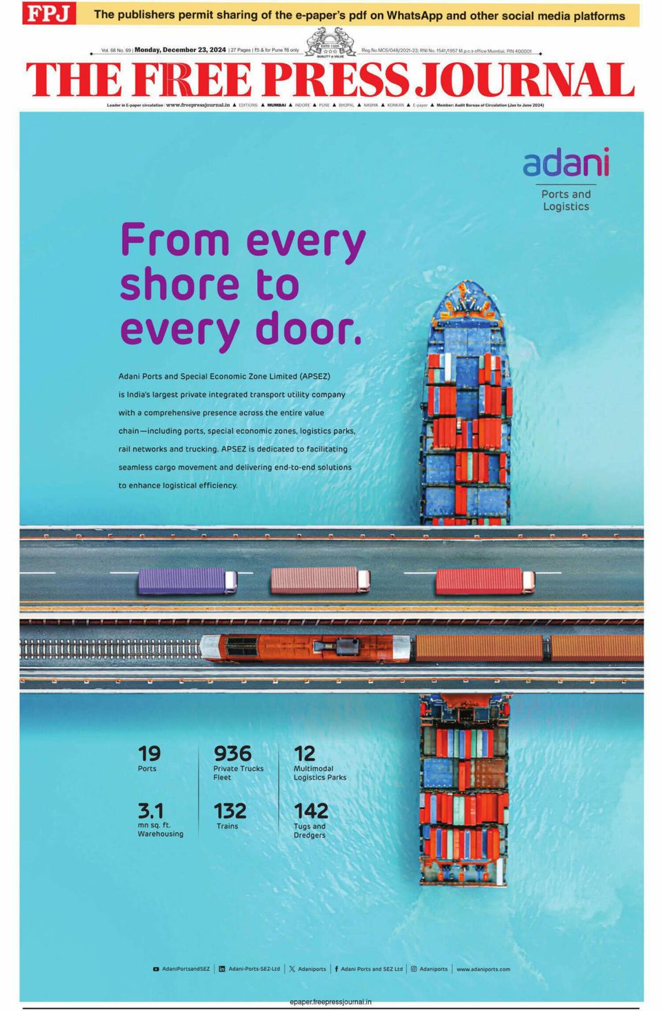 Get digital access to The Free Press Journal - Mumbai - December 23, 2024 issue | Magzter.com
