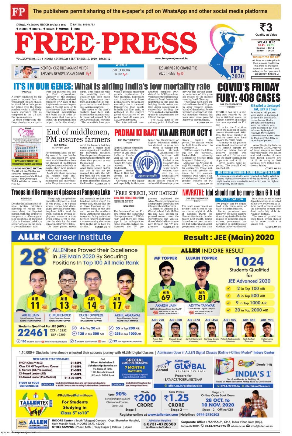 Get digital access to The Free Press Journal - Indore - September 19 ...