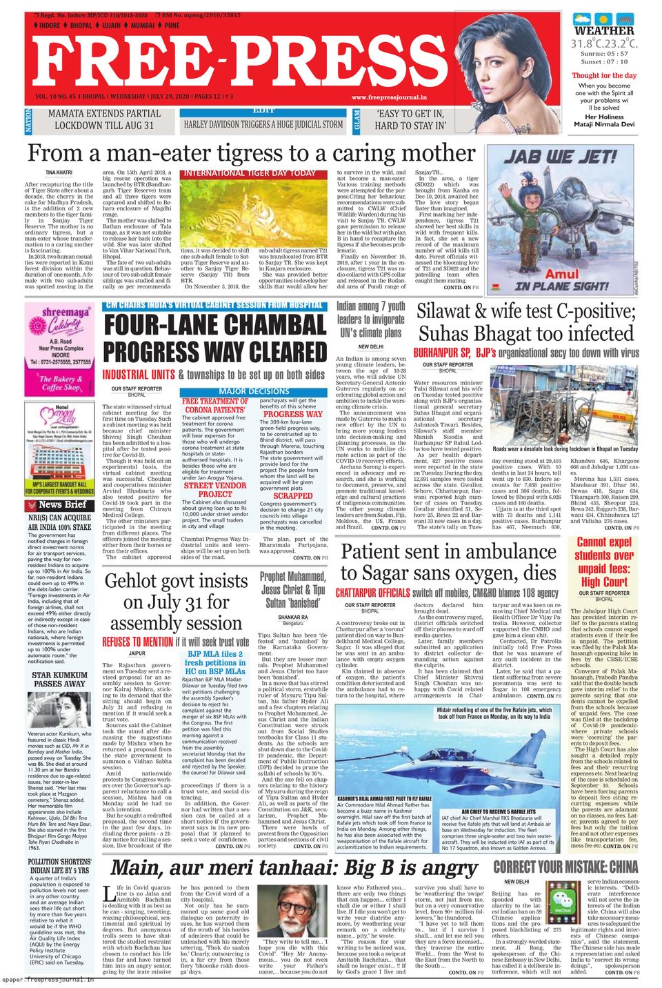 Get digital access to The Free Press Journal - Bhopal - July 29, 2020 ...
