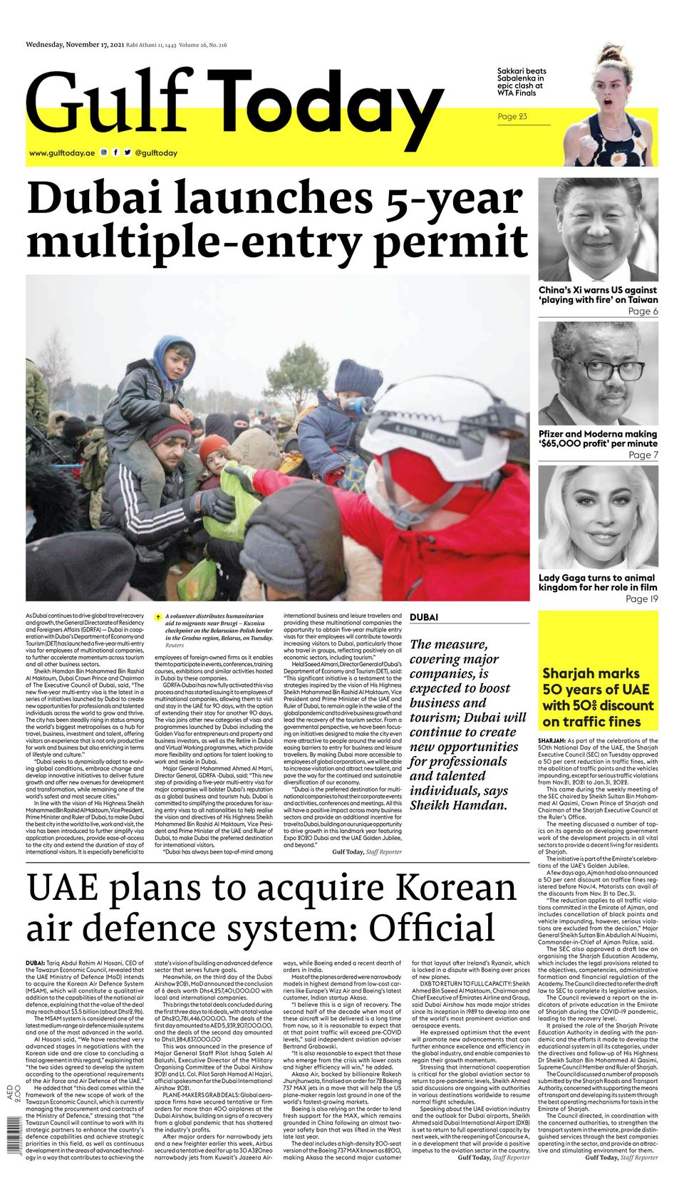 Gulf Today-November 17, 2021 Newspaper - Get your Digital Subscription