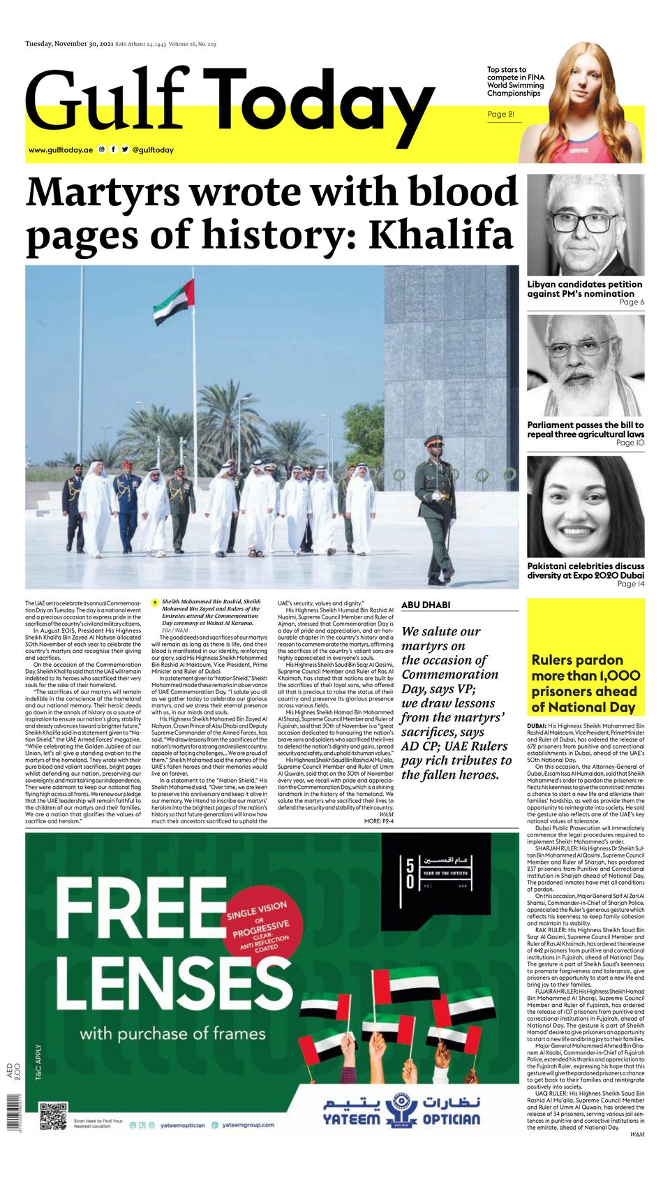 Gulf Today-November 30, 2021 Newspaper - Get your Digital Subscription