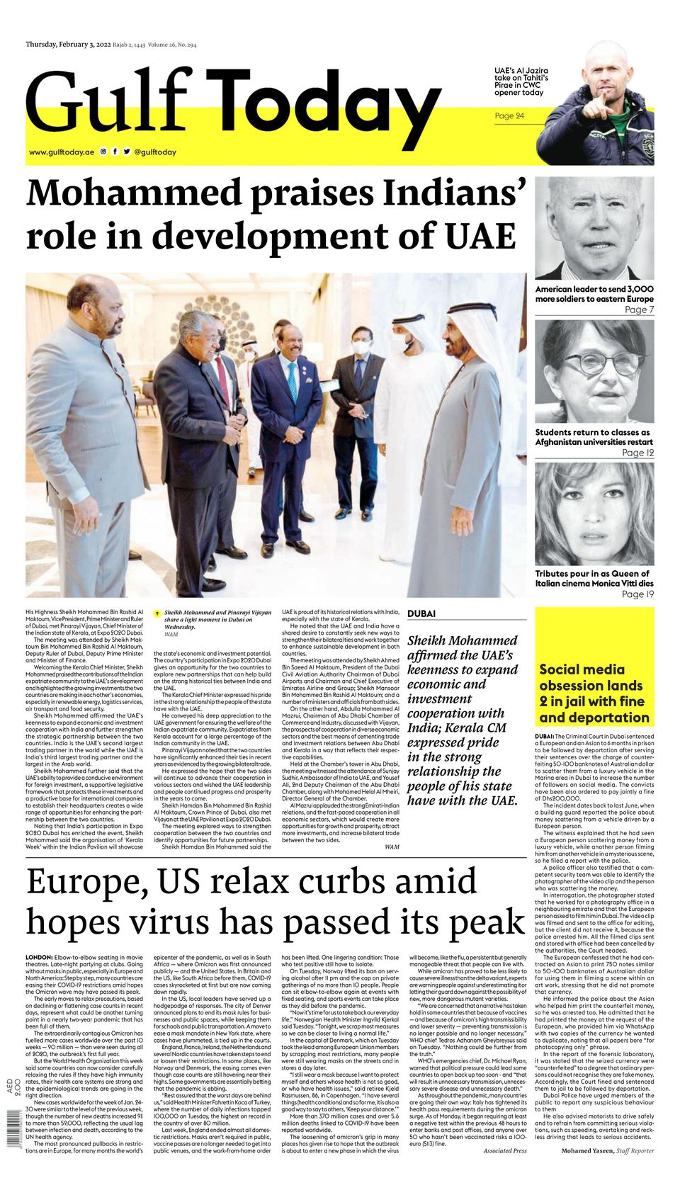 Get digital access to Gulf Today - February 03, 2022 issue | Magzter.com