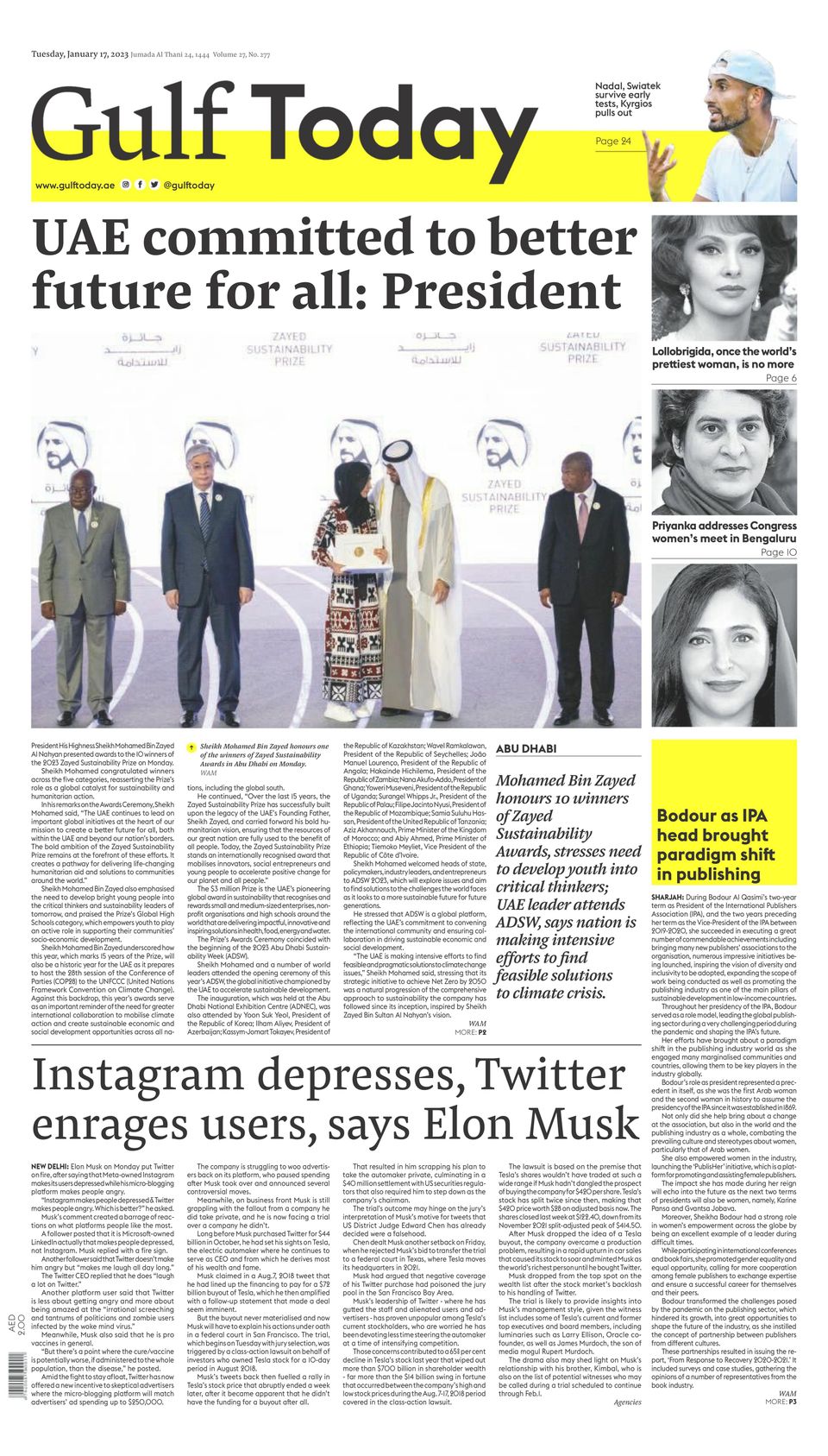 Get digital access to Gulf Today - January 17, 2023 issue | Magzter.com