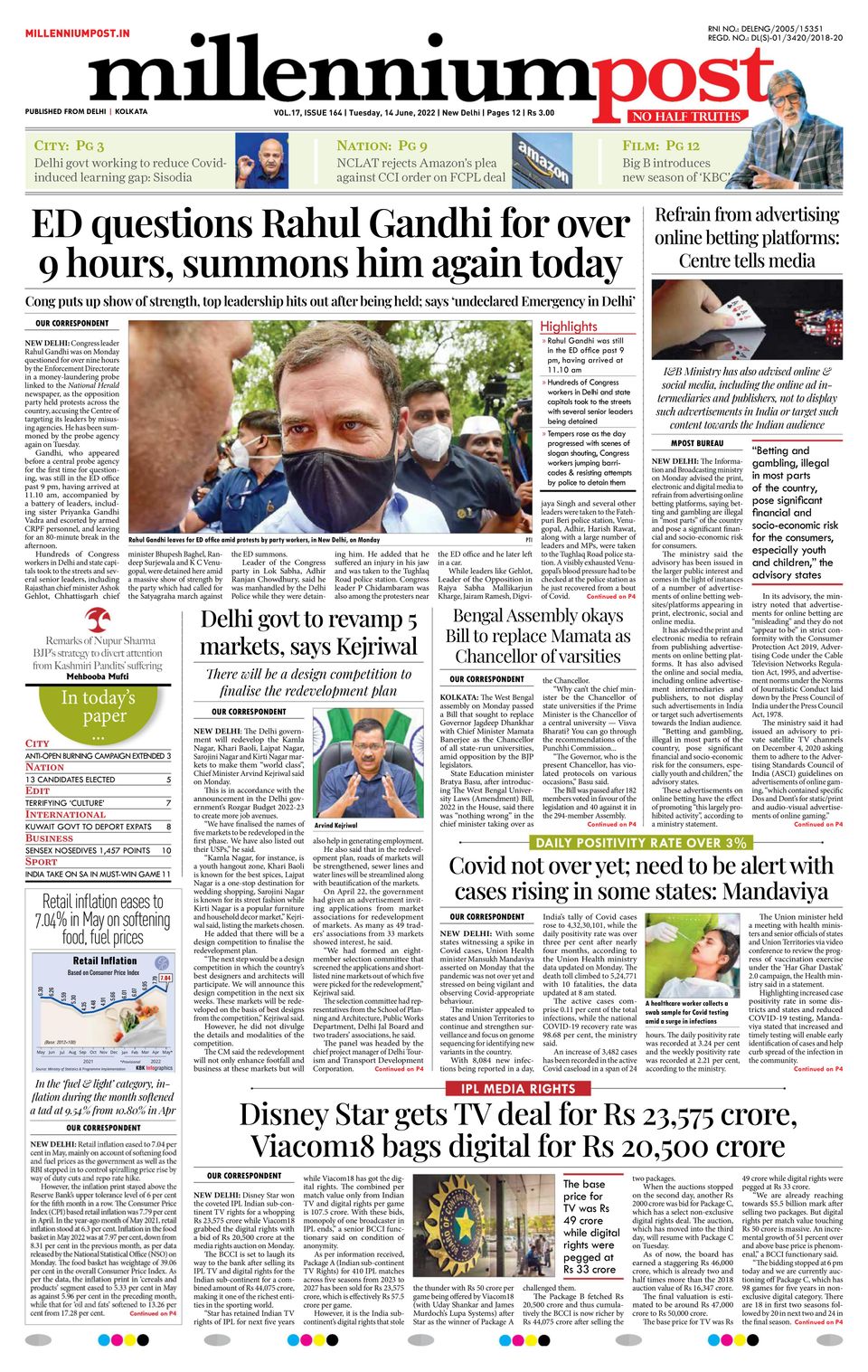 Millennium Post Delhi-June 14, 2022 Newspaper - Get your Digital ...