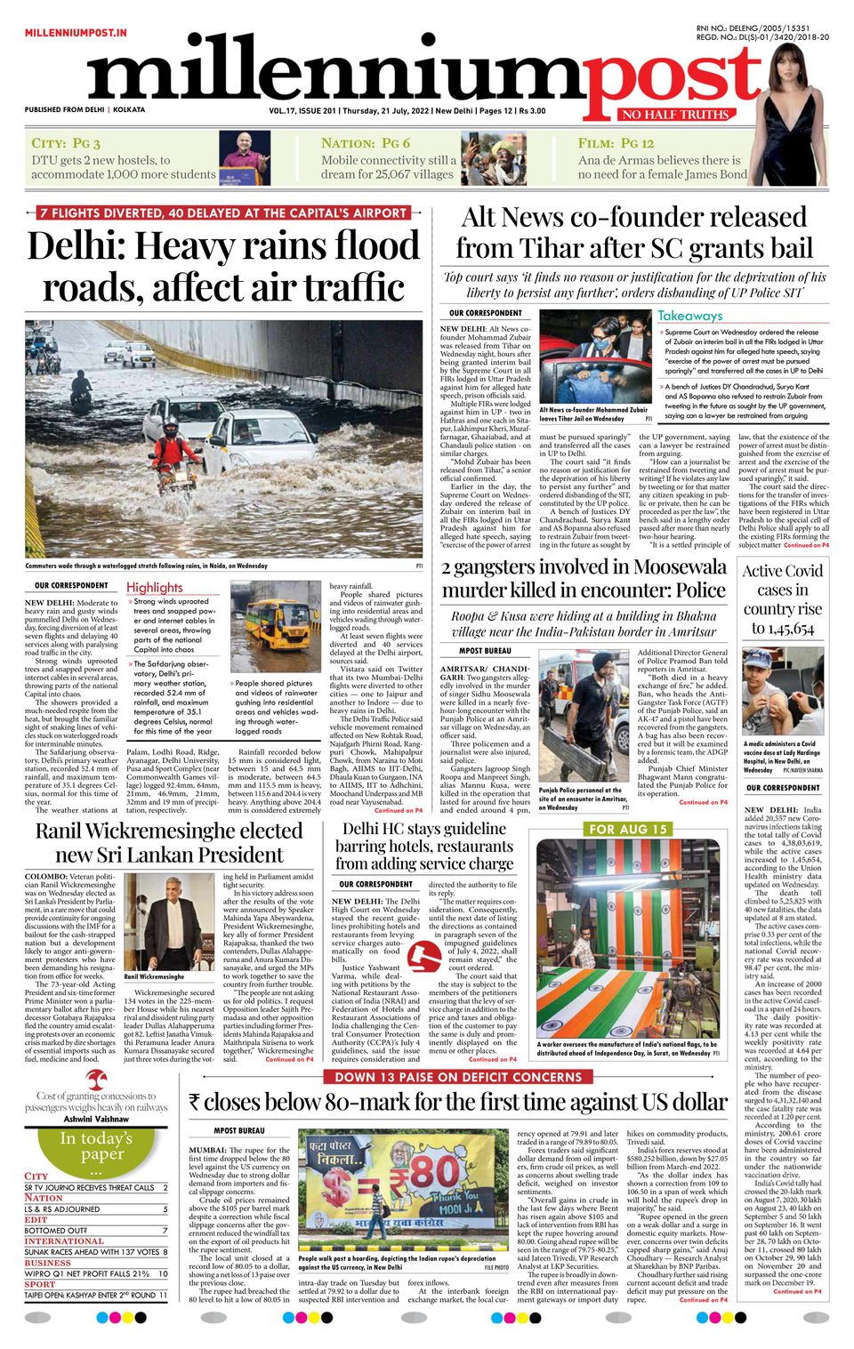 Millennium Post Delhi-July 21, 2022 Newspaper - Get your Digital ...