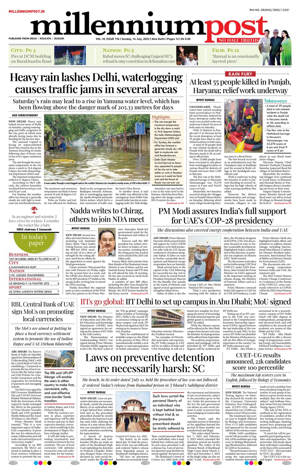 Millennium Post Delhi-July 16, 2023 Newspaper - Get your Digital ...