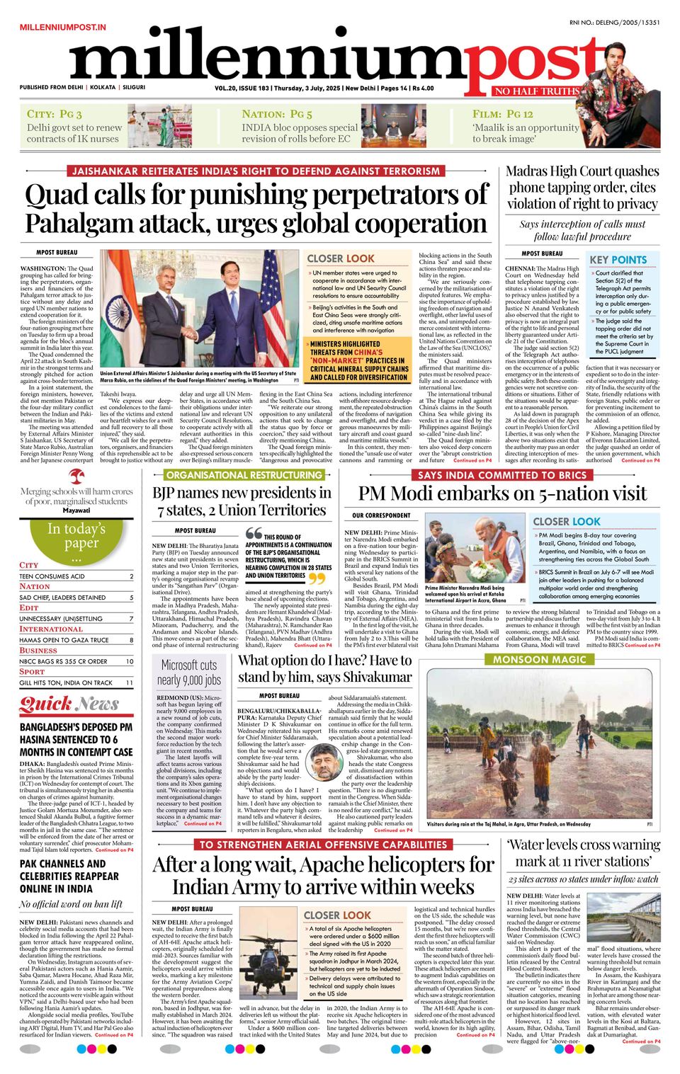 Get Digital Access To Millennium Post Delhi - Delhi 03 July 2025 Issue 
