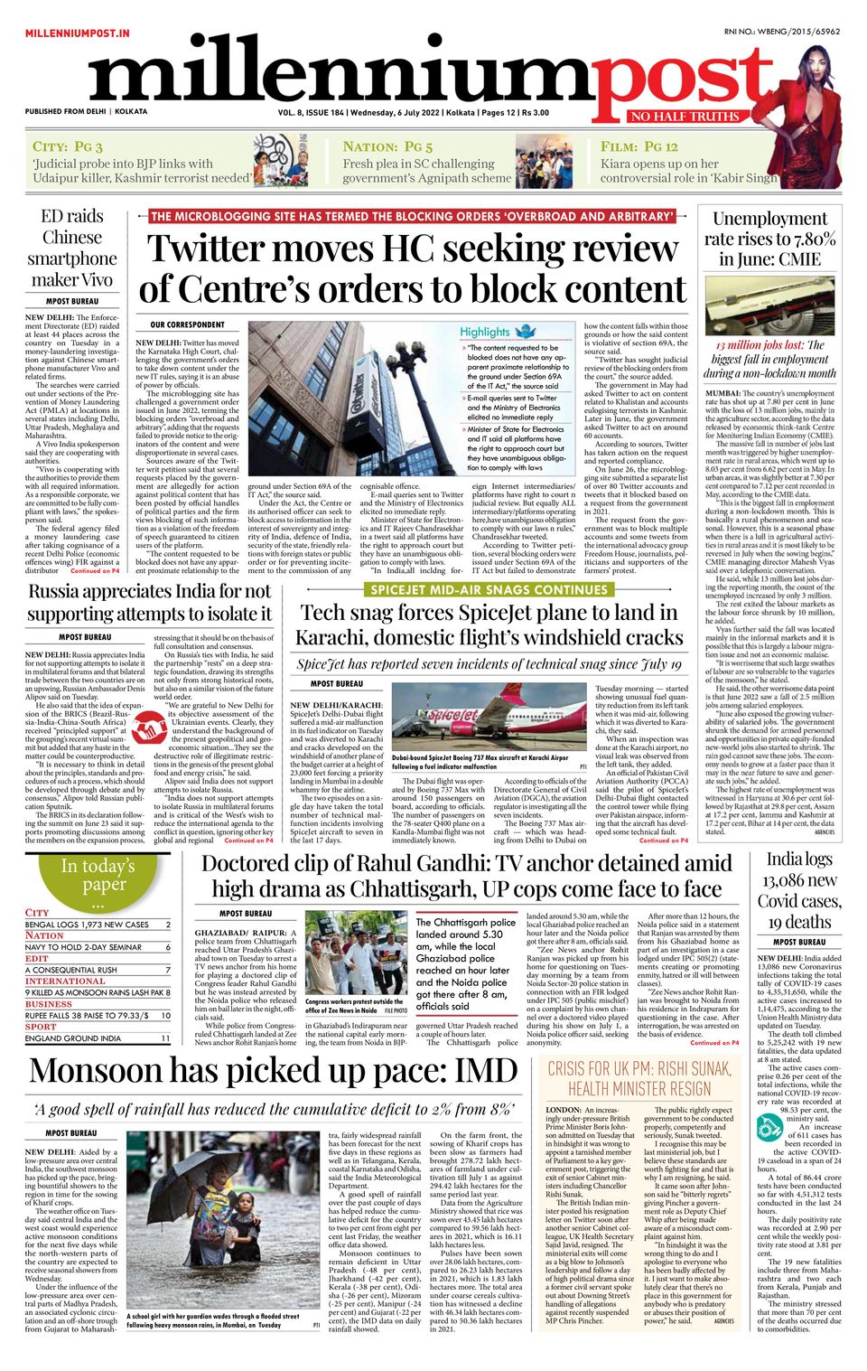 Millennium Post Kolkata-July 06, 2022 Newspaper