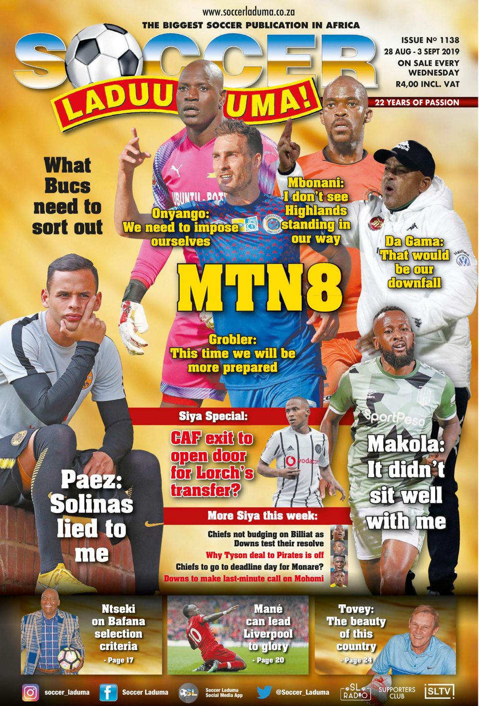 Soccer Laduma-August 28, 2019 Magazine - Get your Digital Subscription