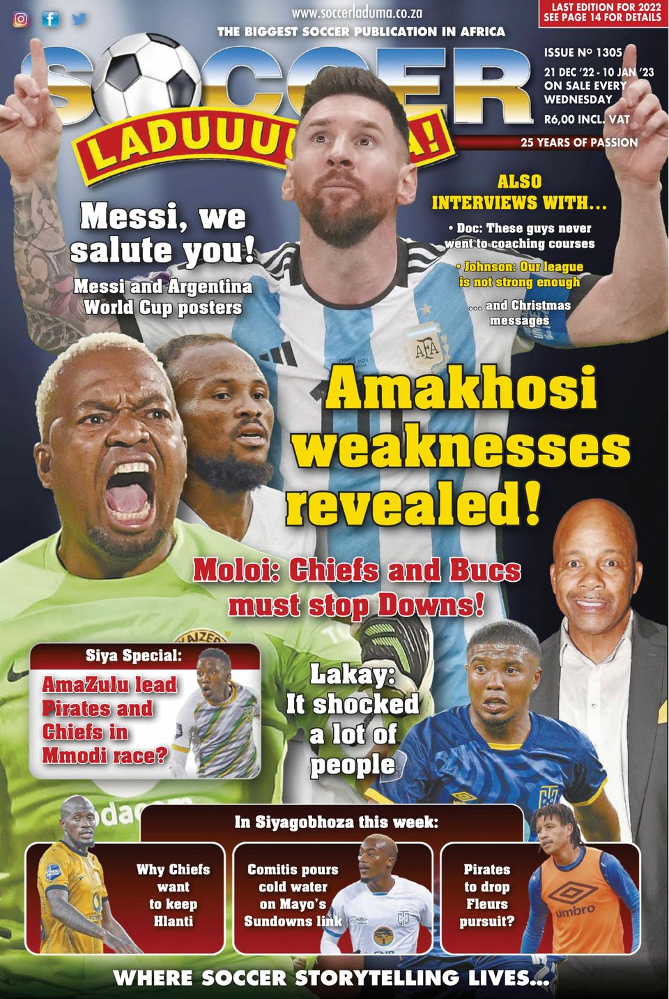 Get digital access to Soccer Laduma - 21 December / January 10 2023 issue | Magzter.com