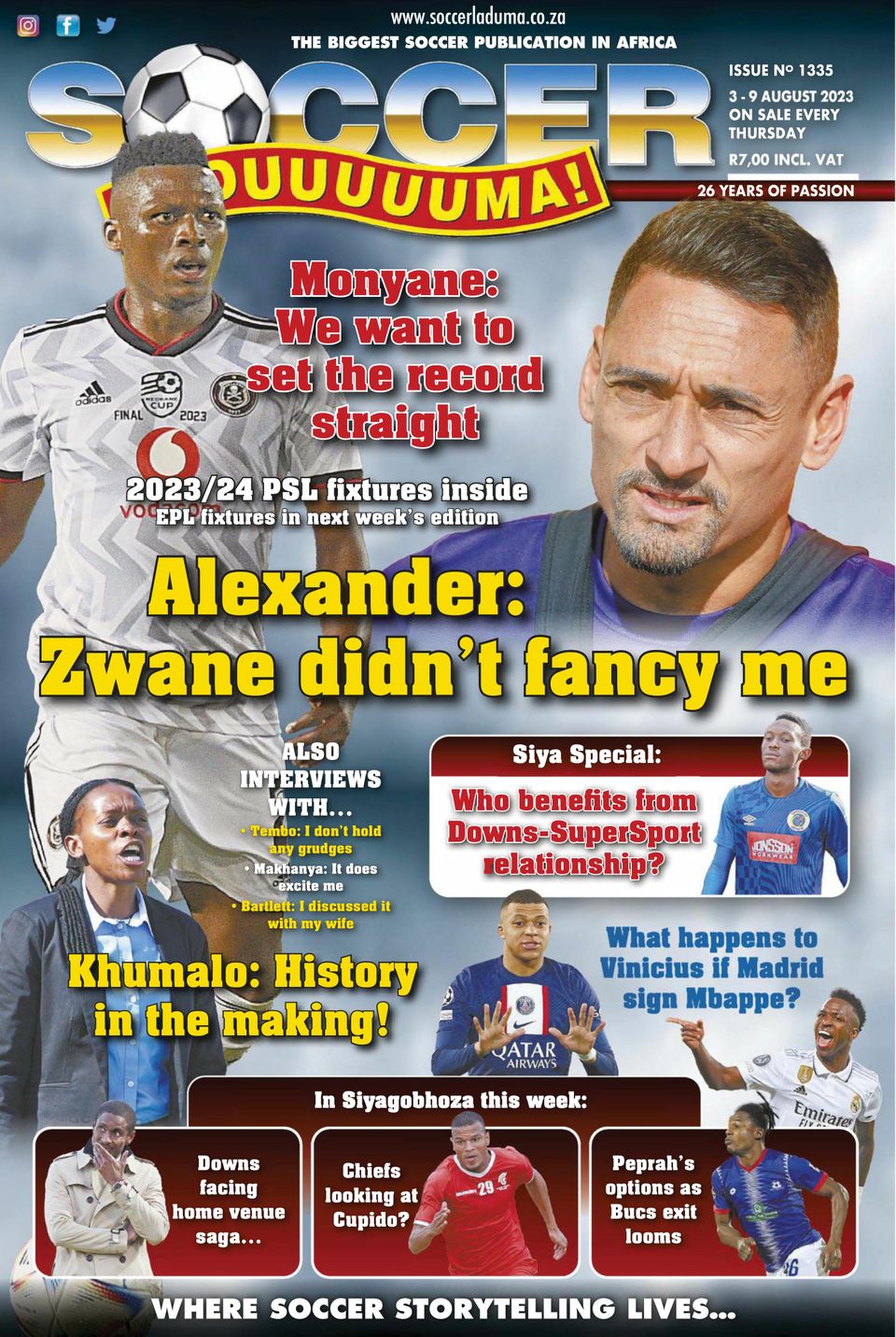 Soccer Laduma-3 August 2023 Magazine - Get your Digital Subscription