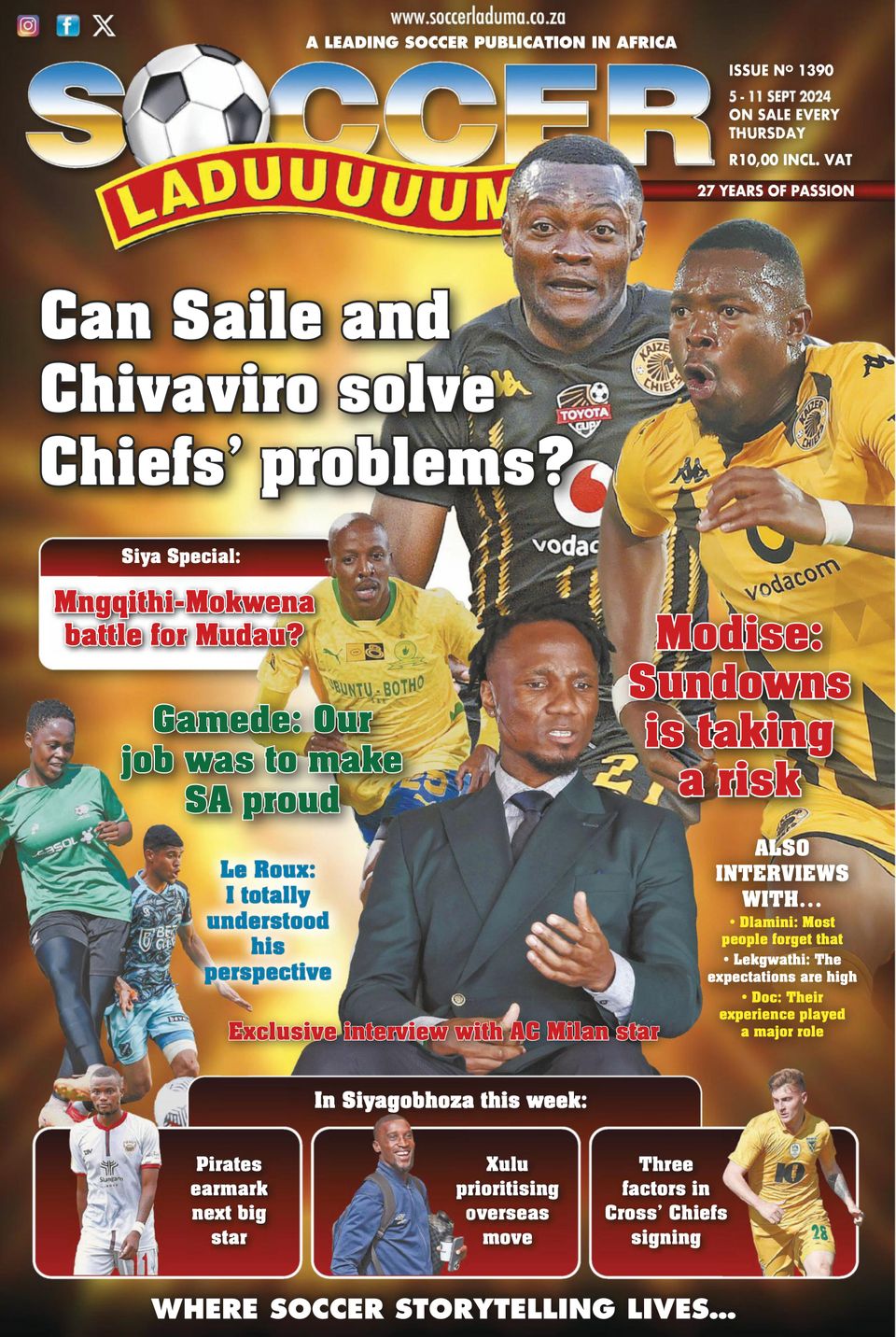 Get digital access to Soccer Laduma - September 05, 2024 issue | Magzter.com