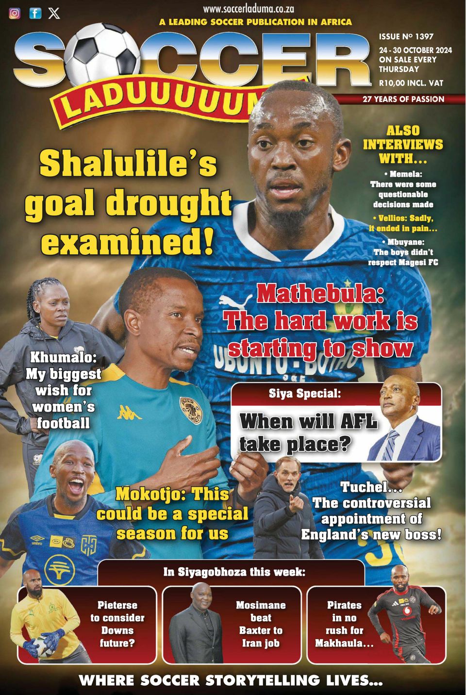 Get digital access to Soccer Laduma - October 24, 2024 issue | Magzter.com