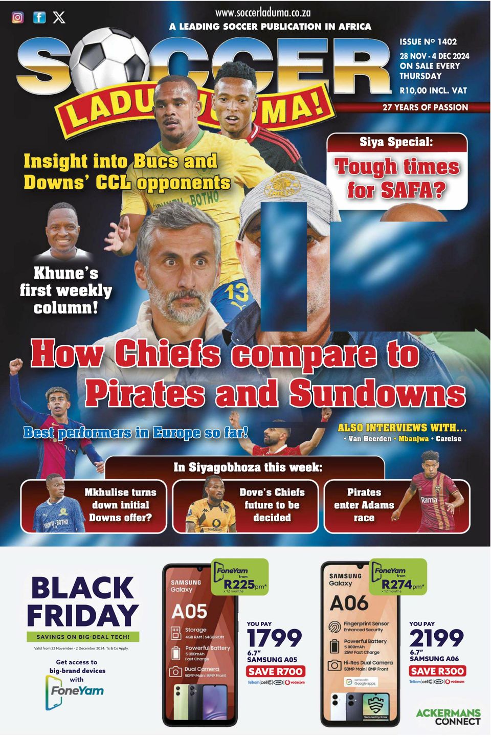 Get digital access to Soccer Laduma - November 28, 2024 issue | Magzter.com