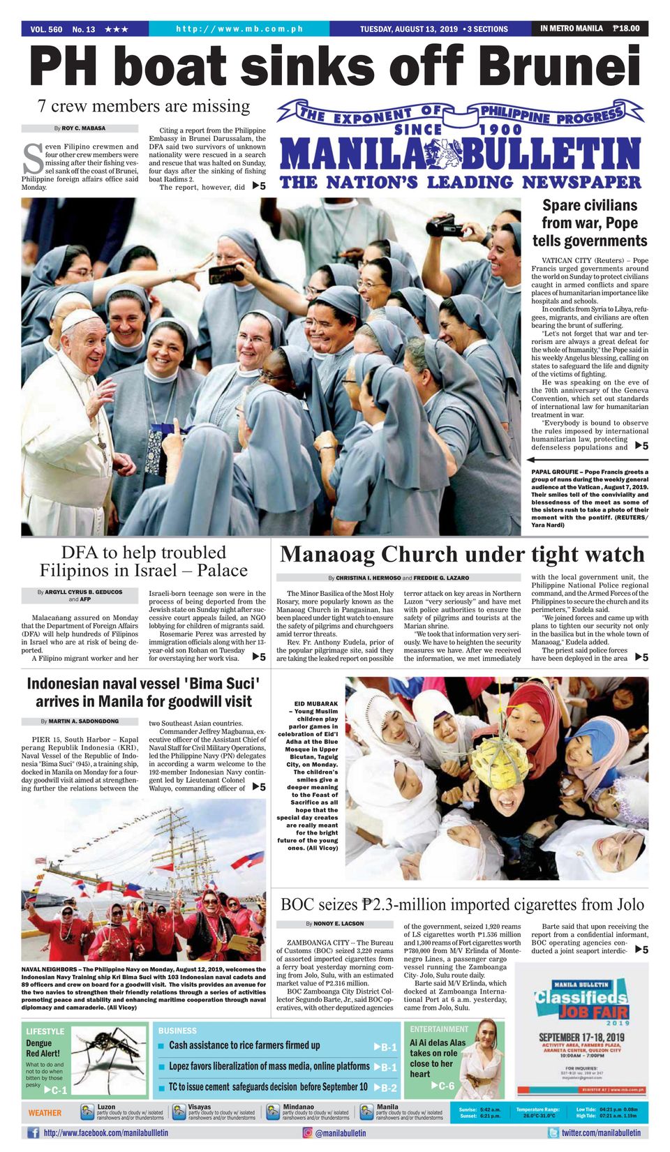 Get digital access to Manila Bulletin - August 13, 2019 issue | Magzter.com