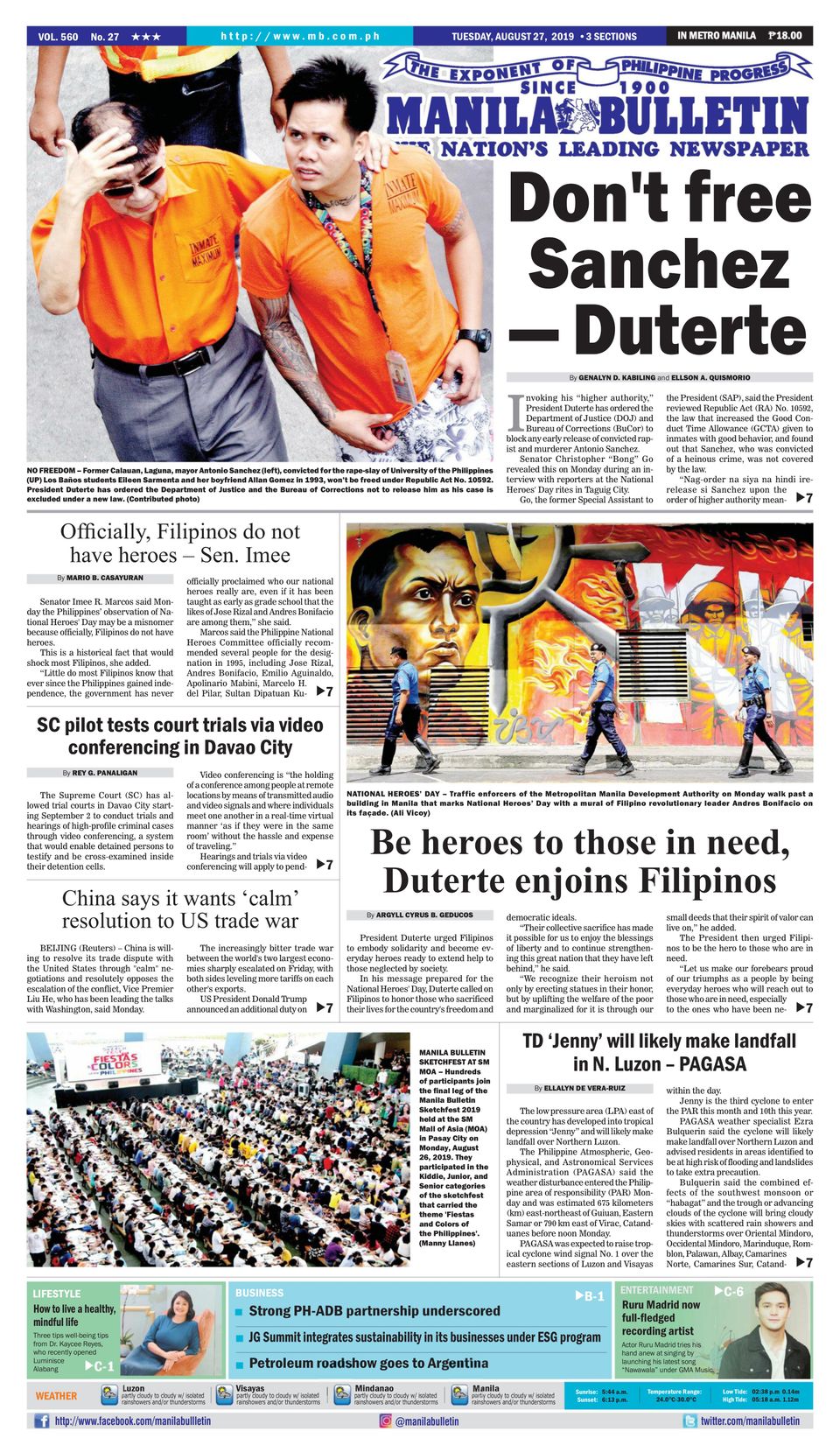Get digital access to Manila Bulletin - August 27, 2019 issue | Magzter.com