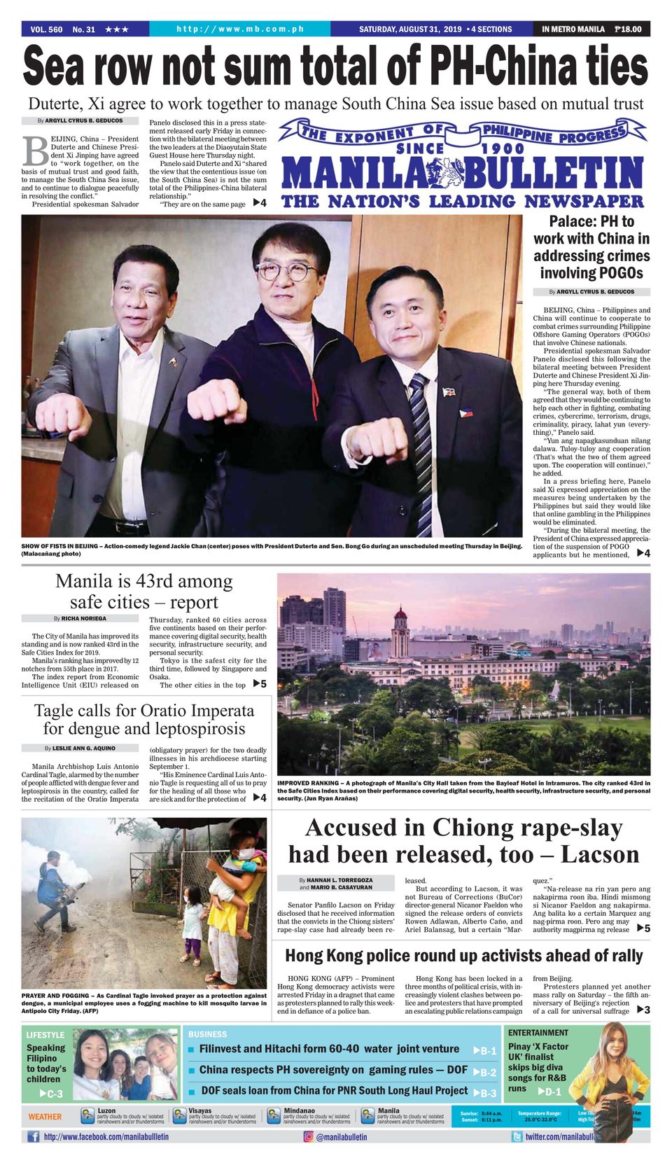 Manila Bulletin-August 31, 2019 Newspaper - Get your Digital Subscription