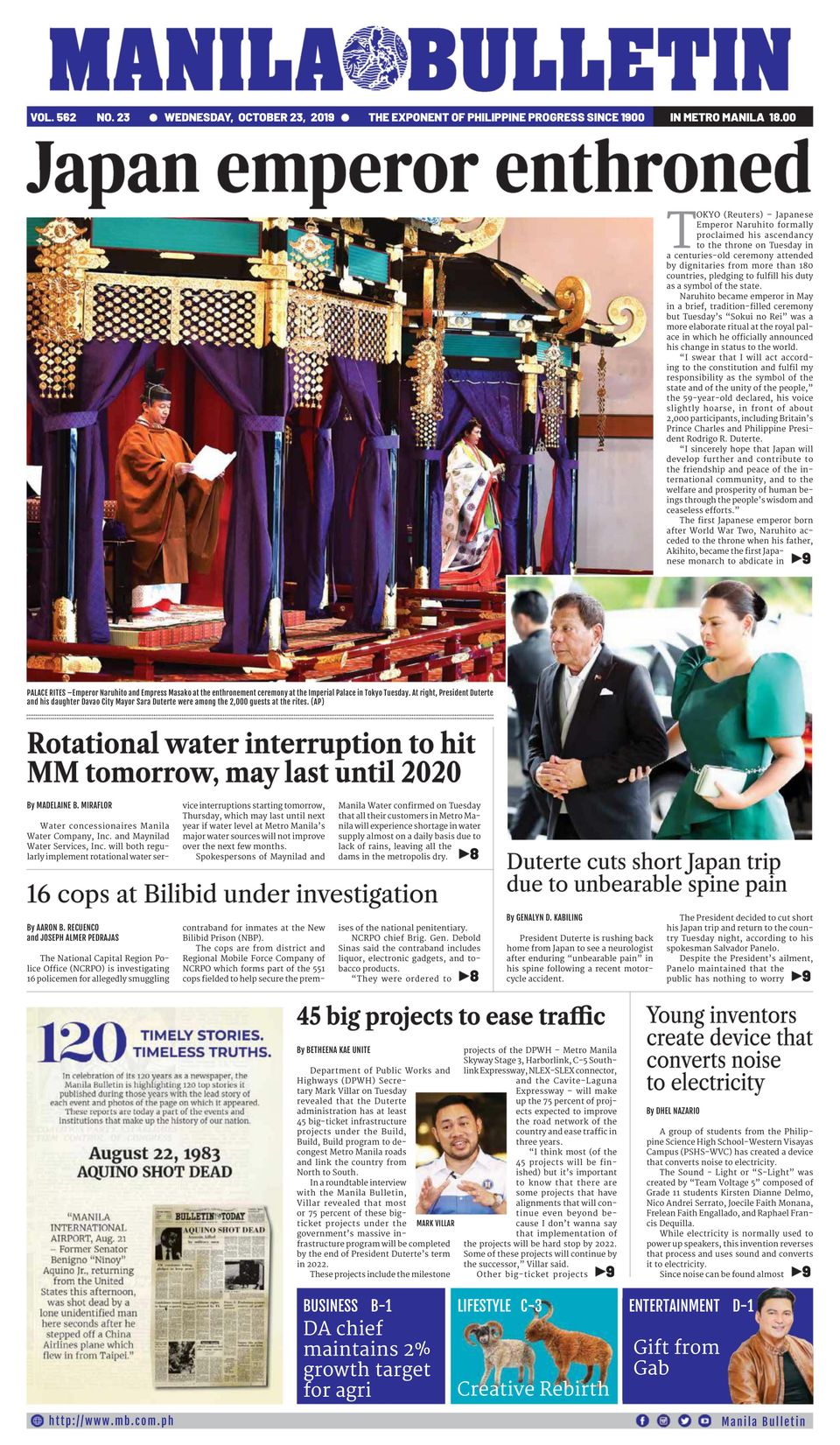 Manila Bulletin-October 23, 2019 Newspaper - Get your Digital Subscription