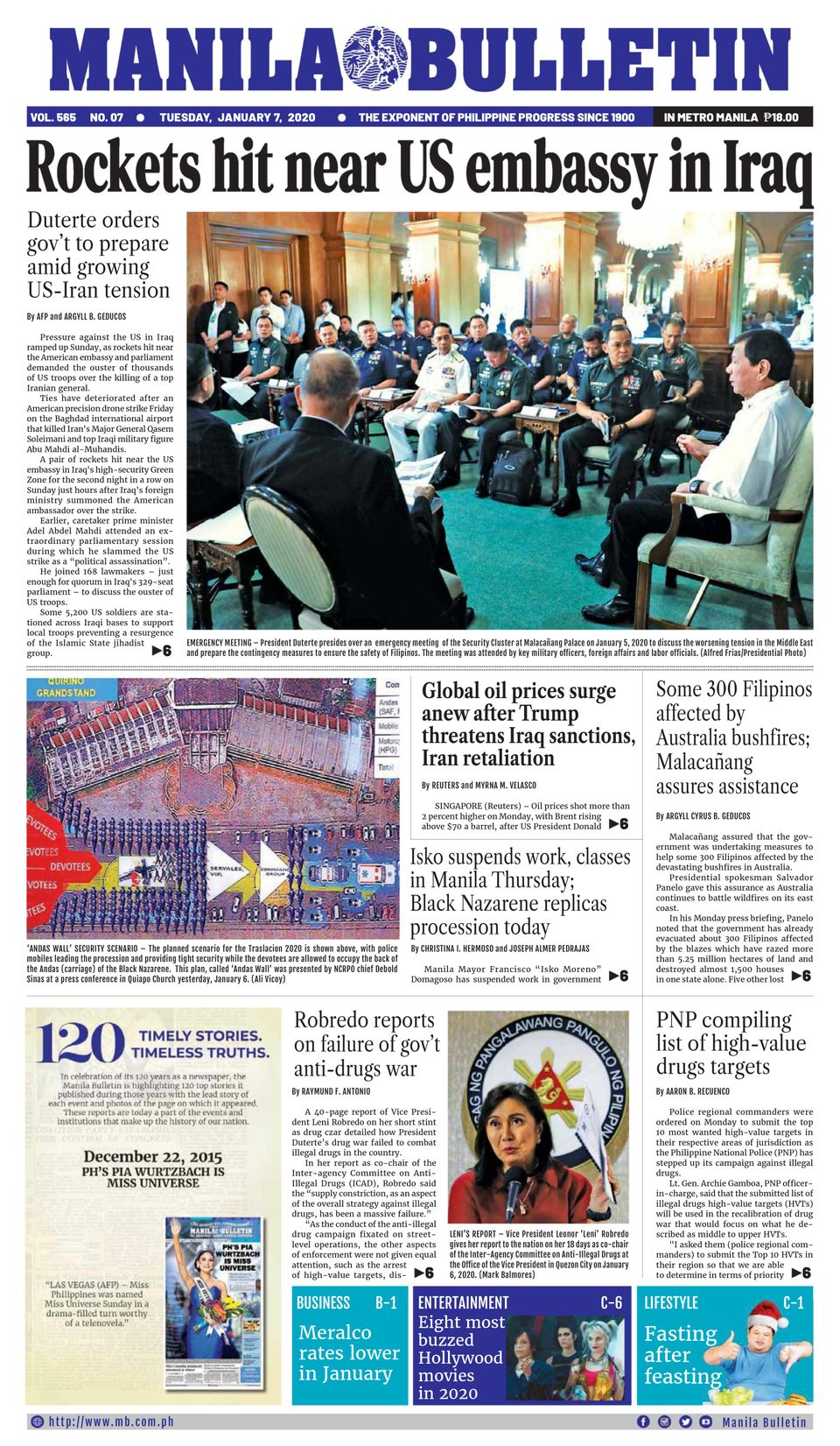 Manila Bulletin-January 07, 2020 Newspaper - Get your Digital Subscription