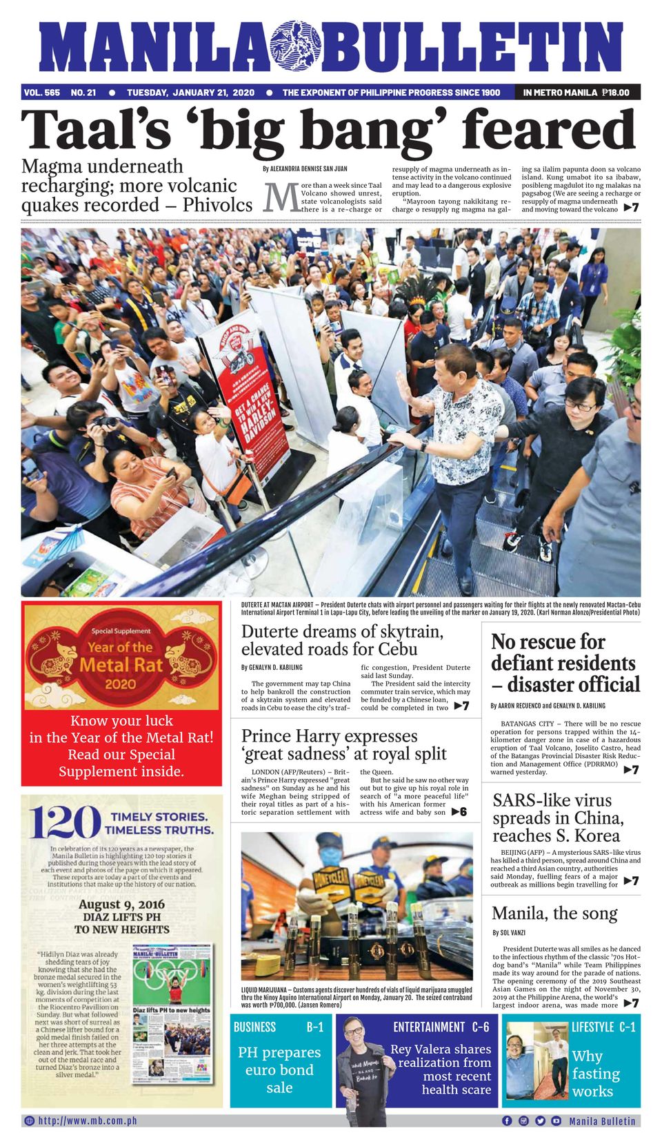 Get digital access to Manila Bulletin - January 21, 2020 issue ...