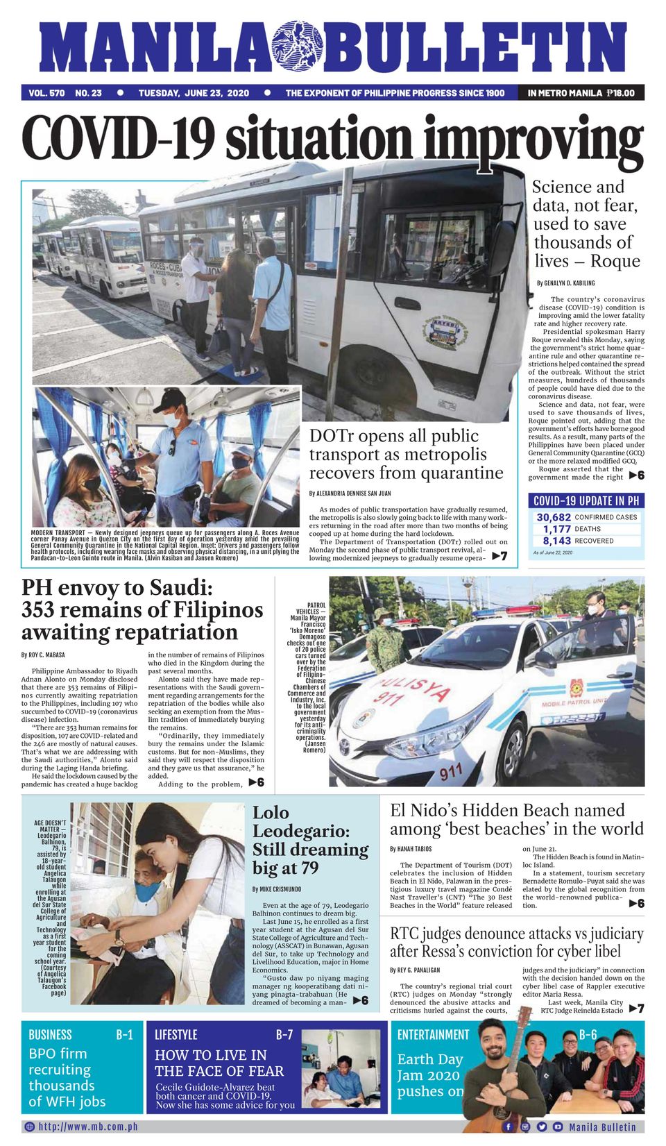 Manila Bulletin-June 23, 2020 Newspaper - Get your Digital Subscription