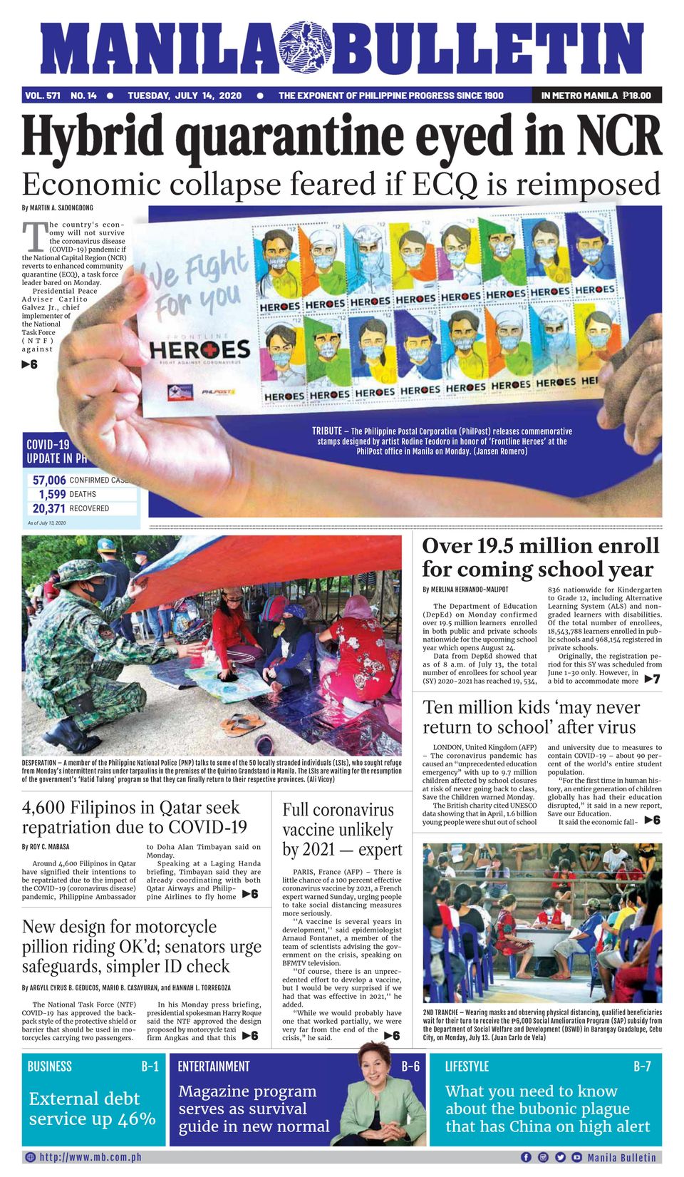 Manila Bulletin-July 14, 2020 Newspaper - Get your Digital Subscription
