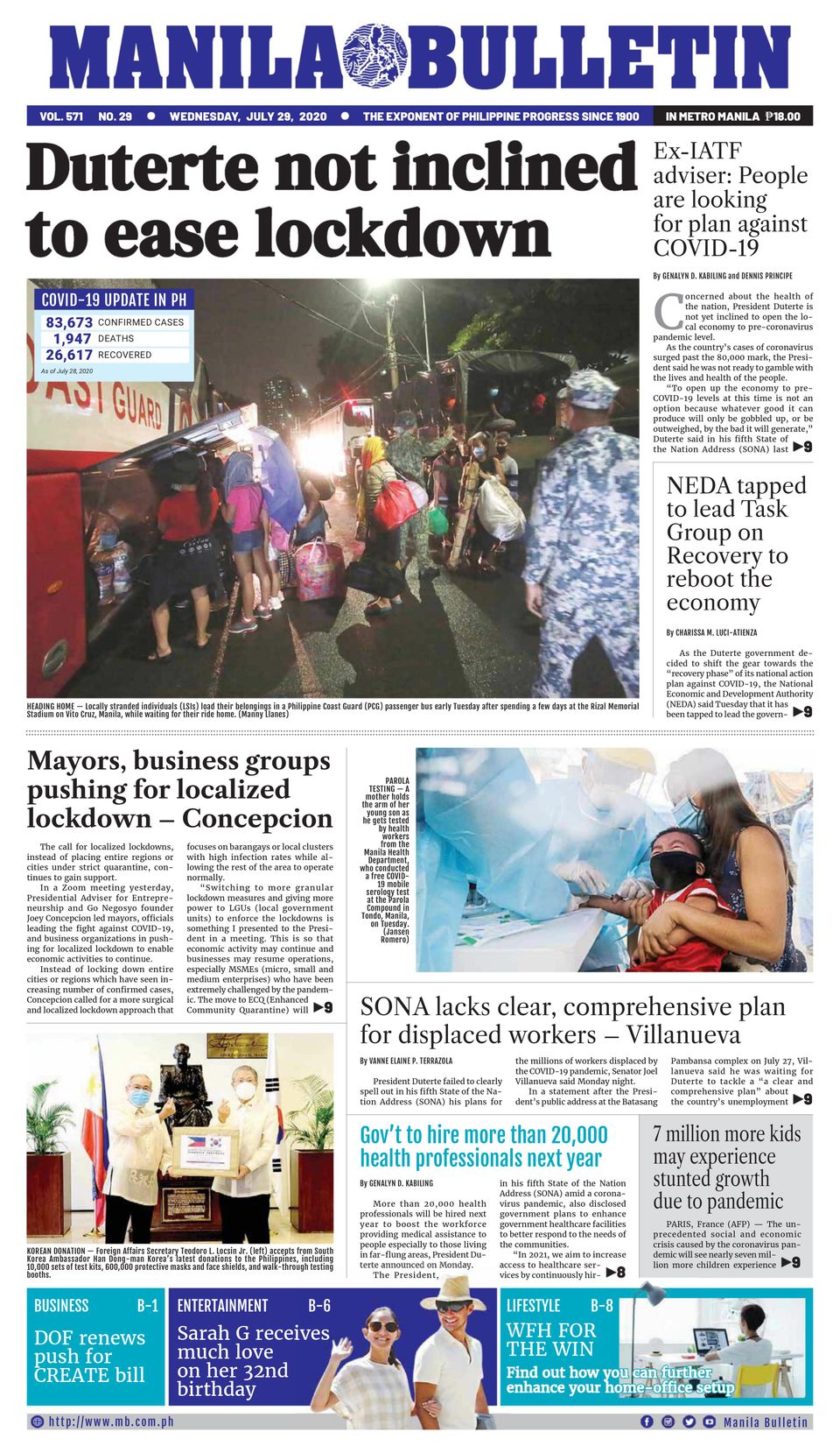 Manila Bulletin-July 29, 2020 Newspaper - Get your Digital Subscription