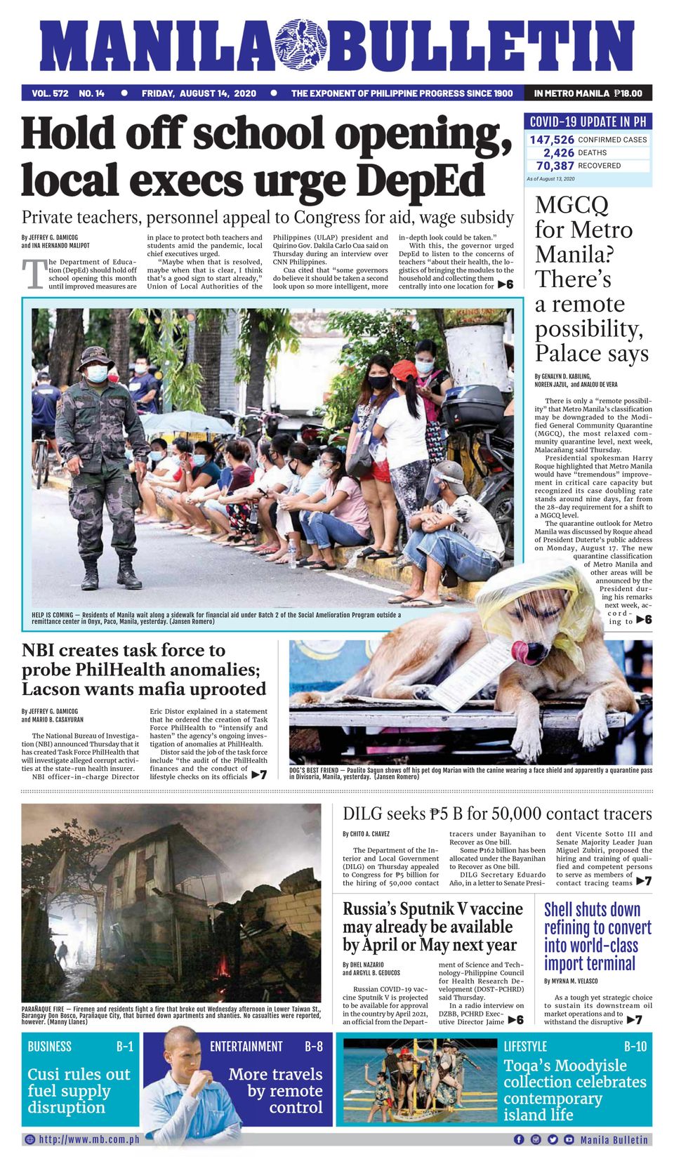 Manila Bulletin-August 14, 2020 Newspaper - Get your Digital Subscription