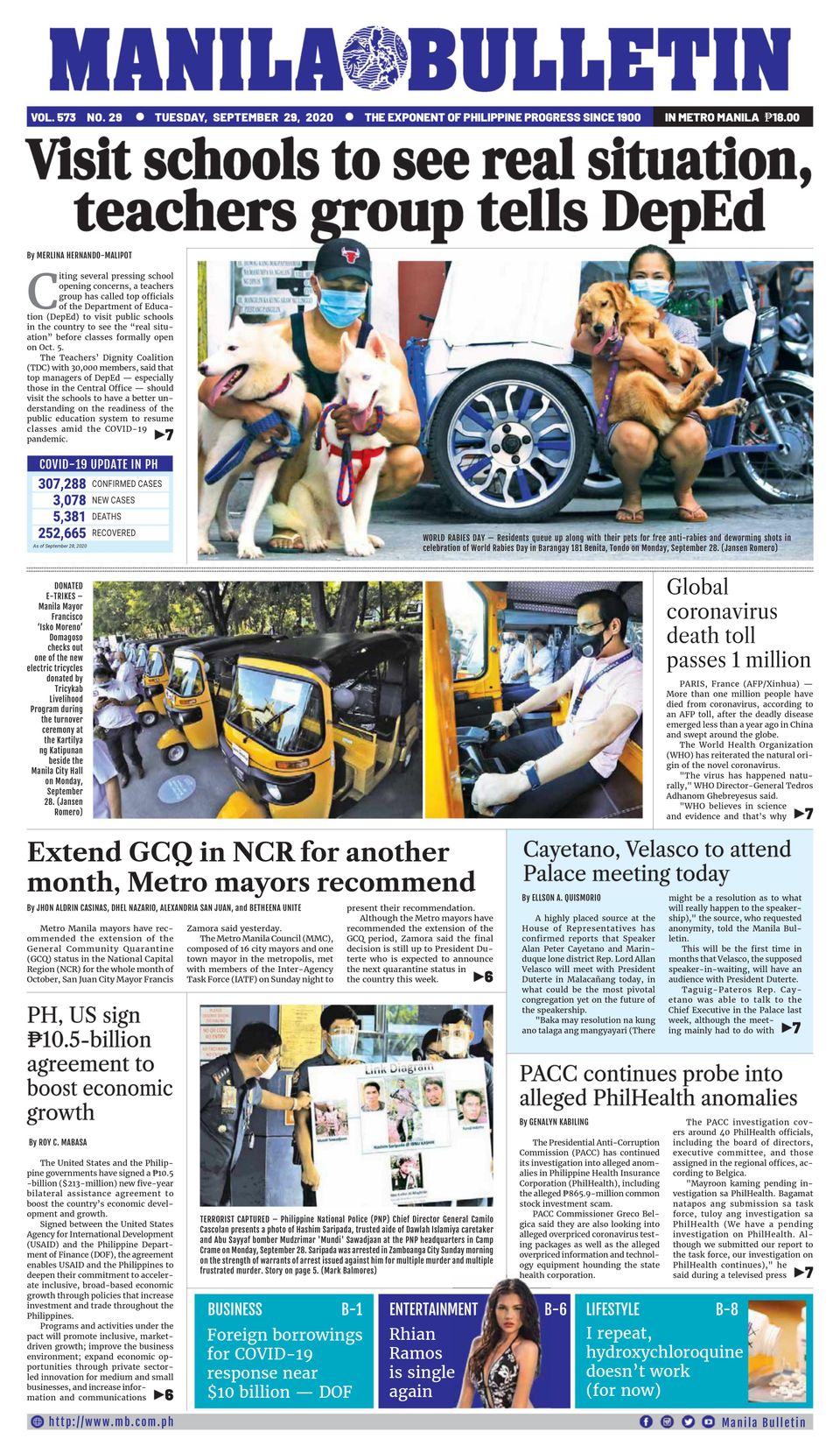 Manila Bulletin-September 29, 2020 Newspaper - Get your Digital ...